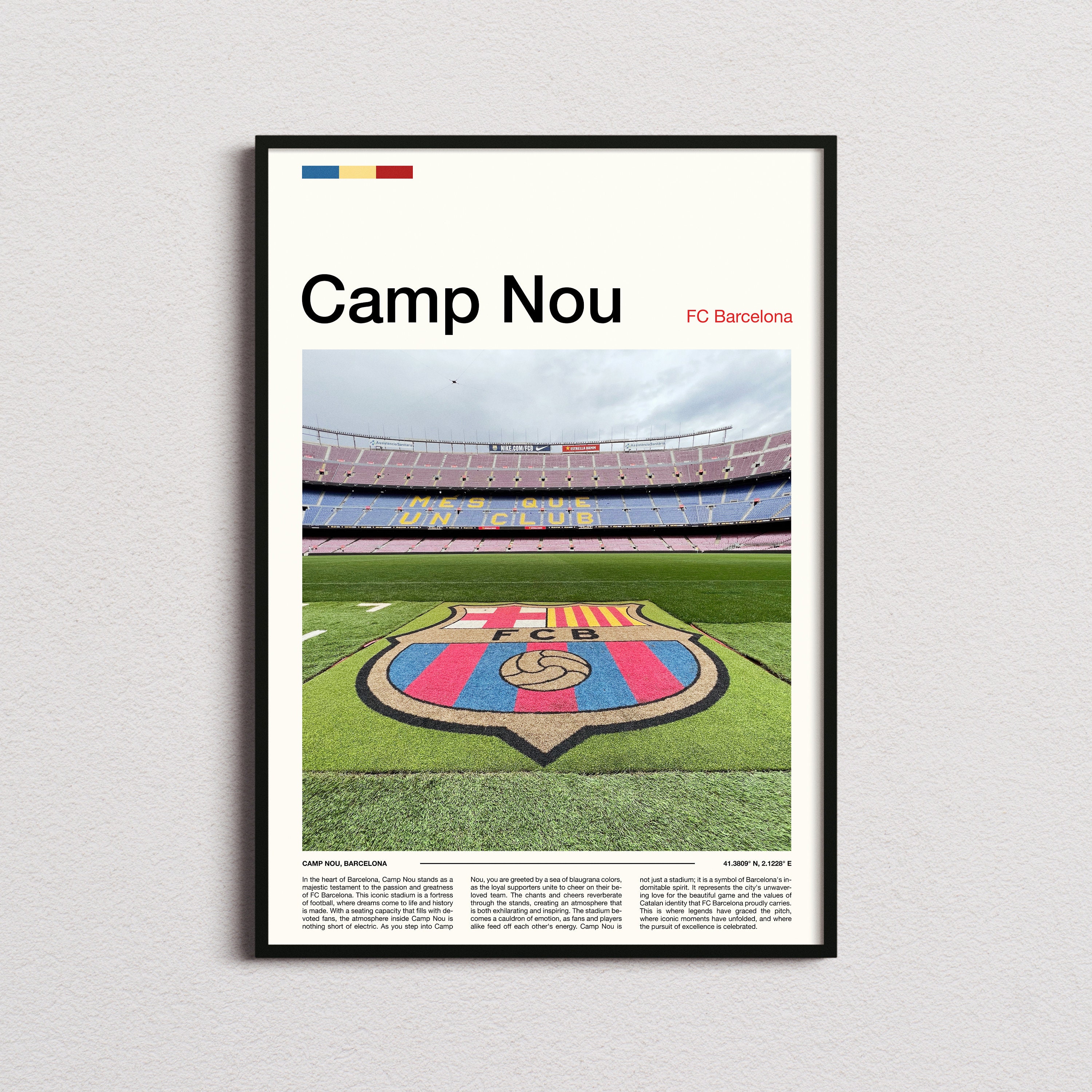 POSTER Camp Nou Stadium Print, FC Barcelona Poster, Camp Nou Wall Art ...