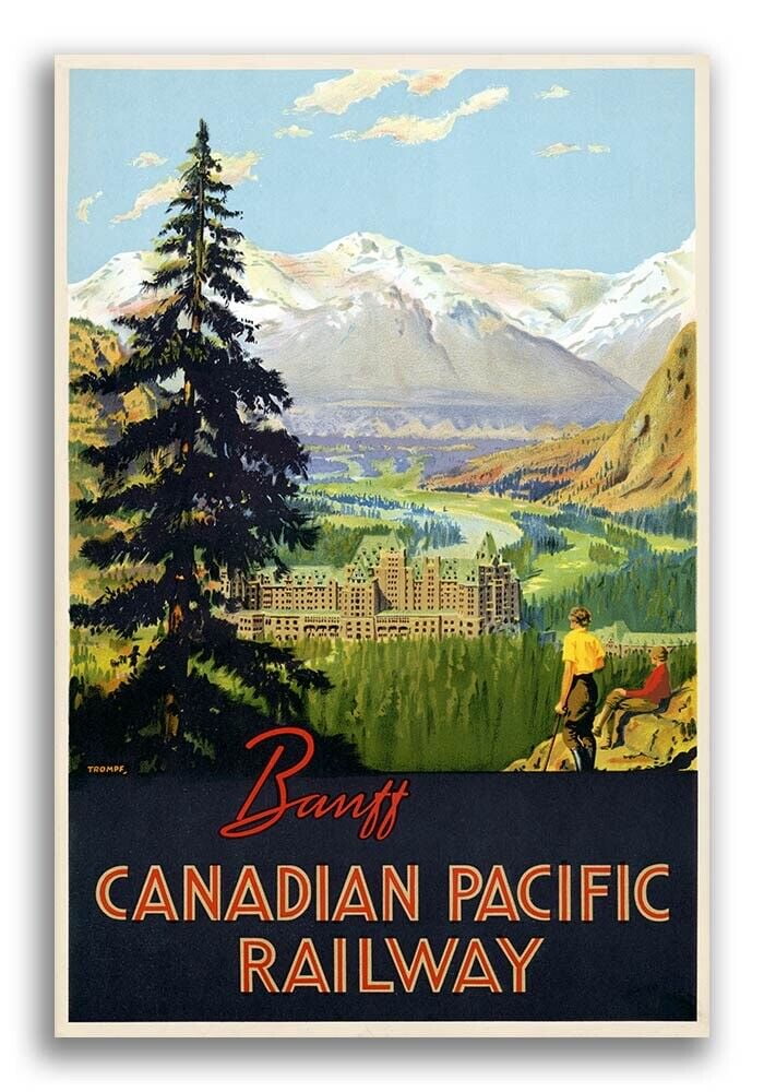 POSTER Canadian Pacific Banff Springs Hotel - 1930 Travel Poster Canada ...