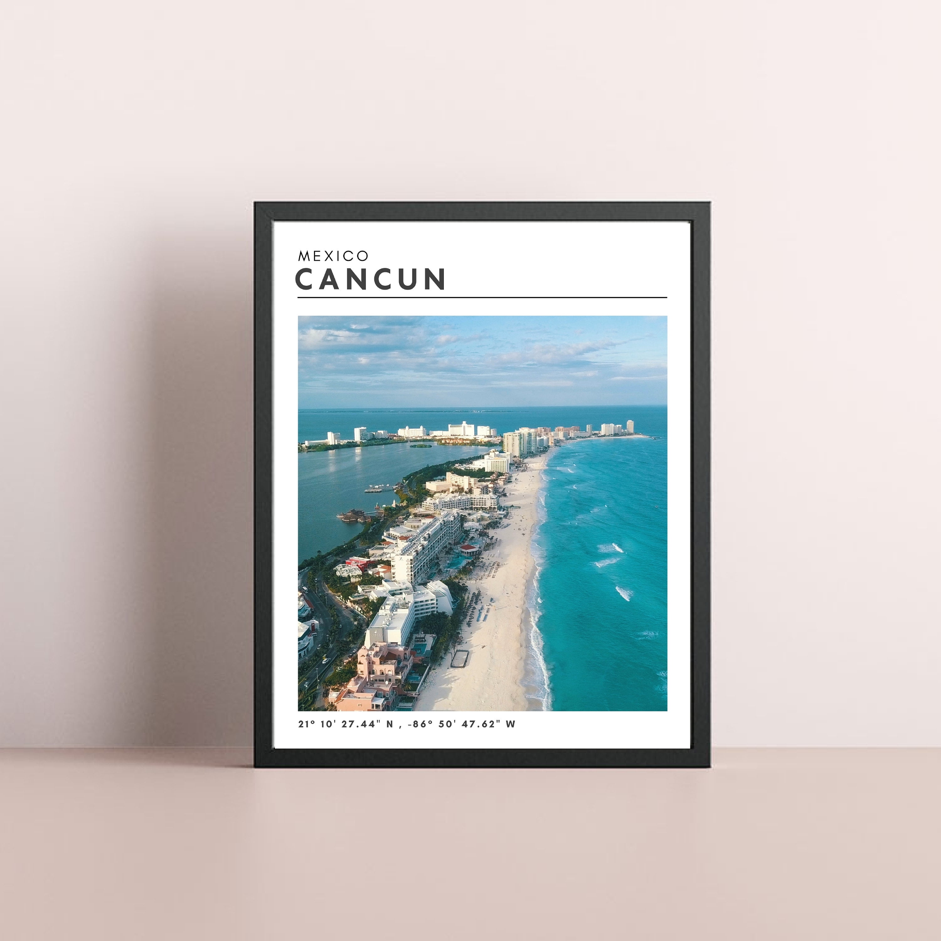 POSTER Cancun Mexico Wall Art - Minimalistic Home Decor - Cancun Poster ...