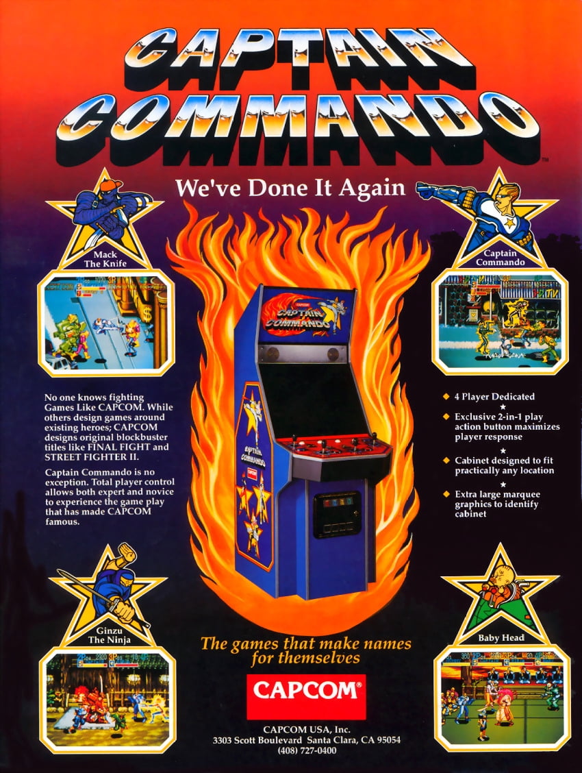 POSTER Captain Commando Arcade Poster-24x36-UNFRAMED - Walmart.com
