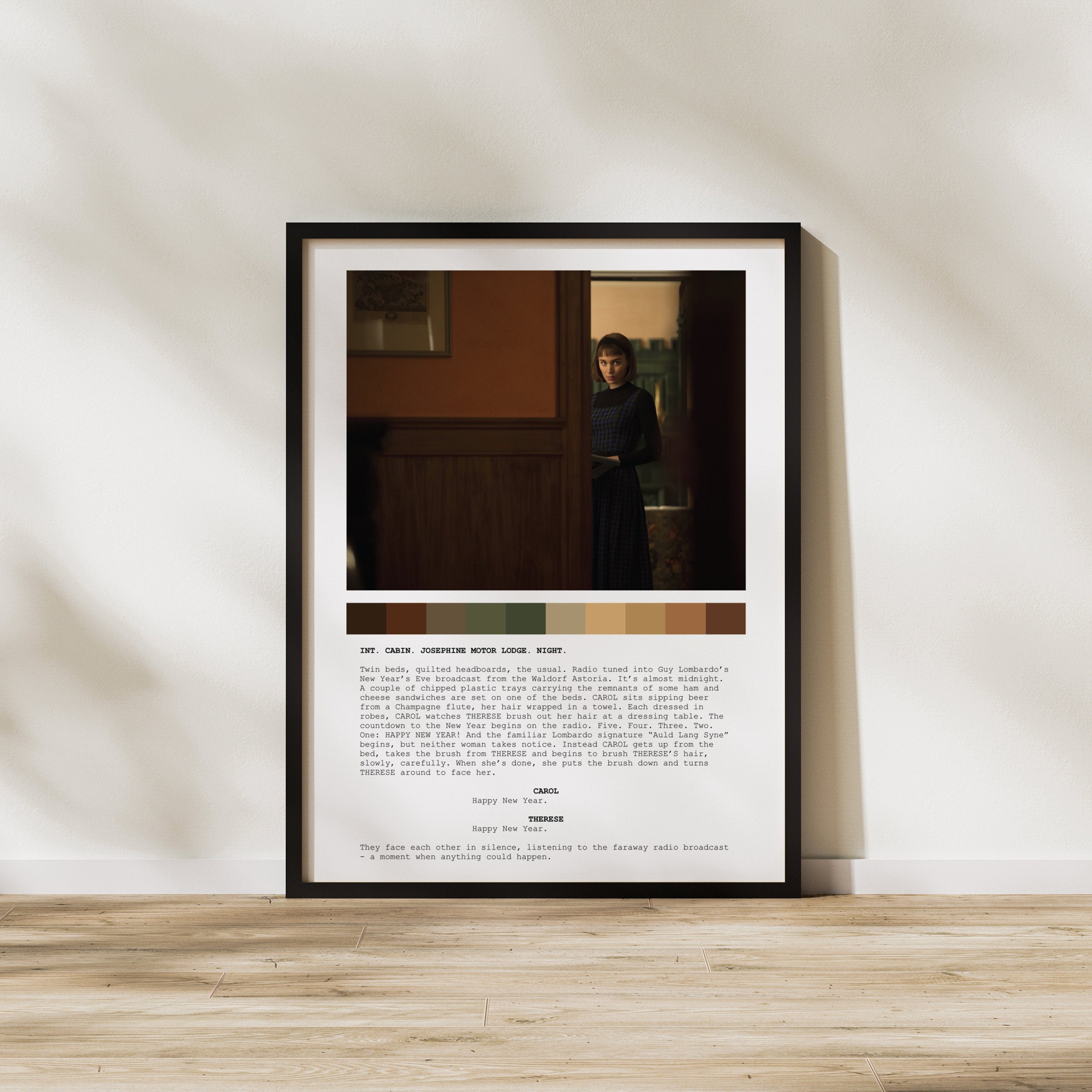 POSTER Carol Movie NYE Scene | Film Script Gift | Cate Blanchett Rooney ...