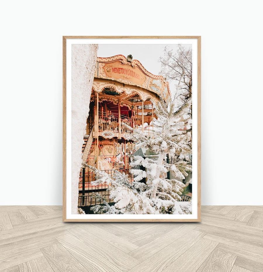 POSTER Carousel Wall Print, Merry Go Round Photography Print, Dreamy ...