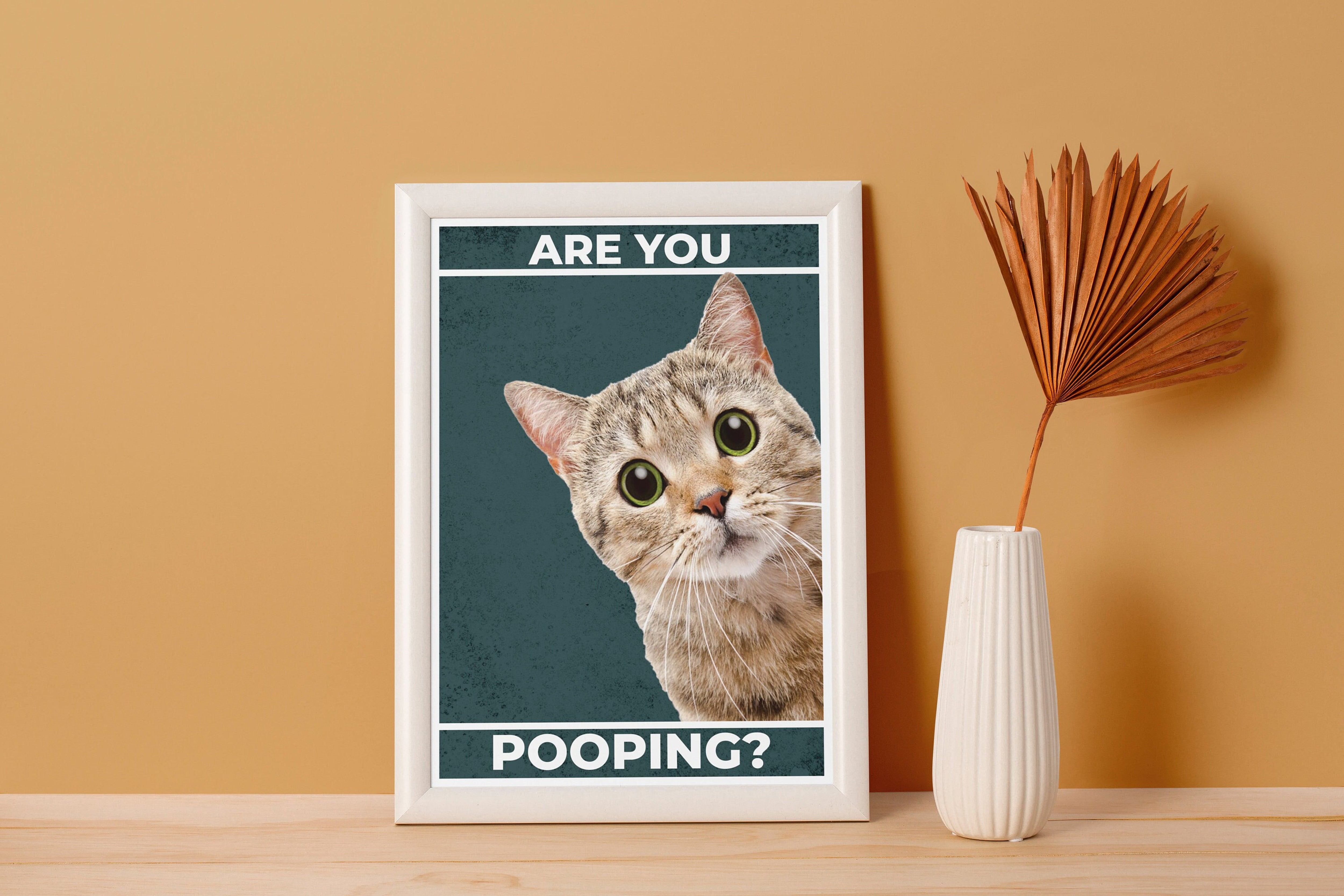 POSTER Cat Are You Pooping Poster Bathroom Restroom Wall Toilet Decor ...