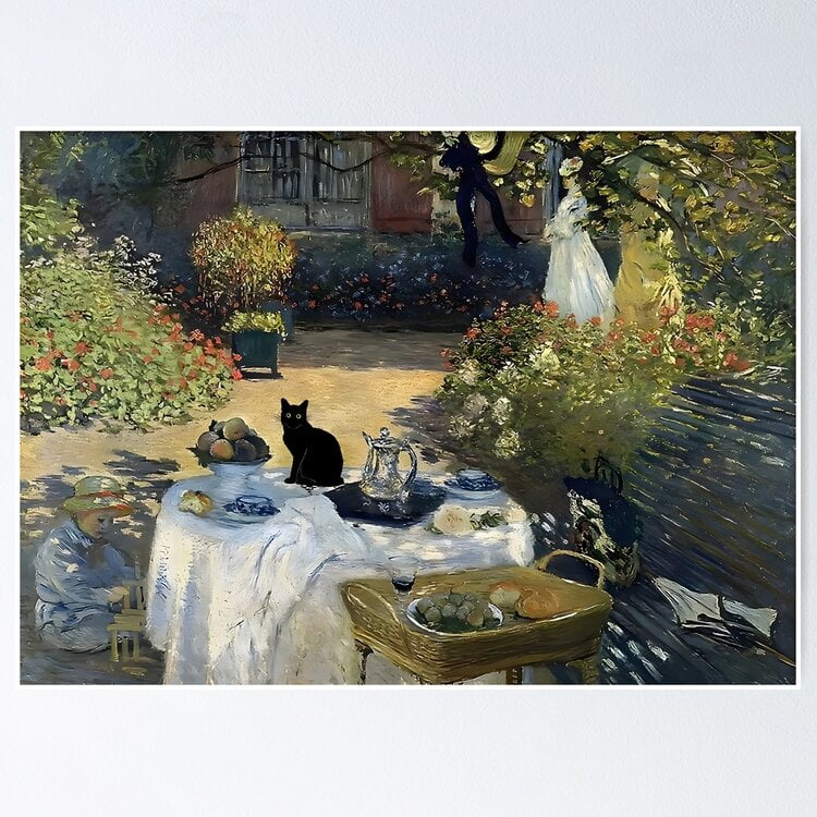 POSTER Cat in Flower Garden Poster NO FRAMED, 12x18 - Walmart.com