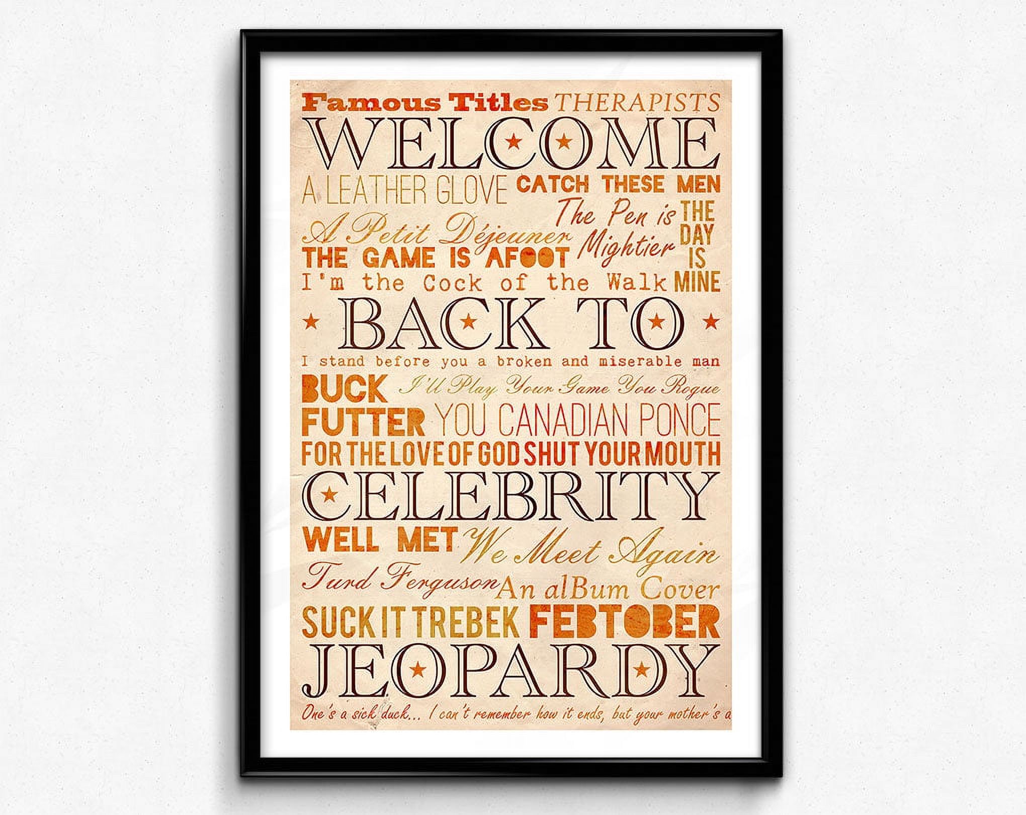 POSTER Celebrity Jeopardy Quote Poster/Print - SNL, Saturday Night Live ...