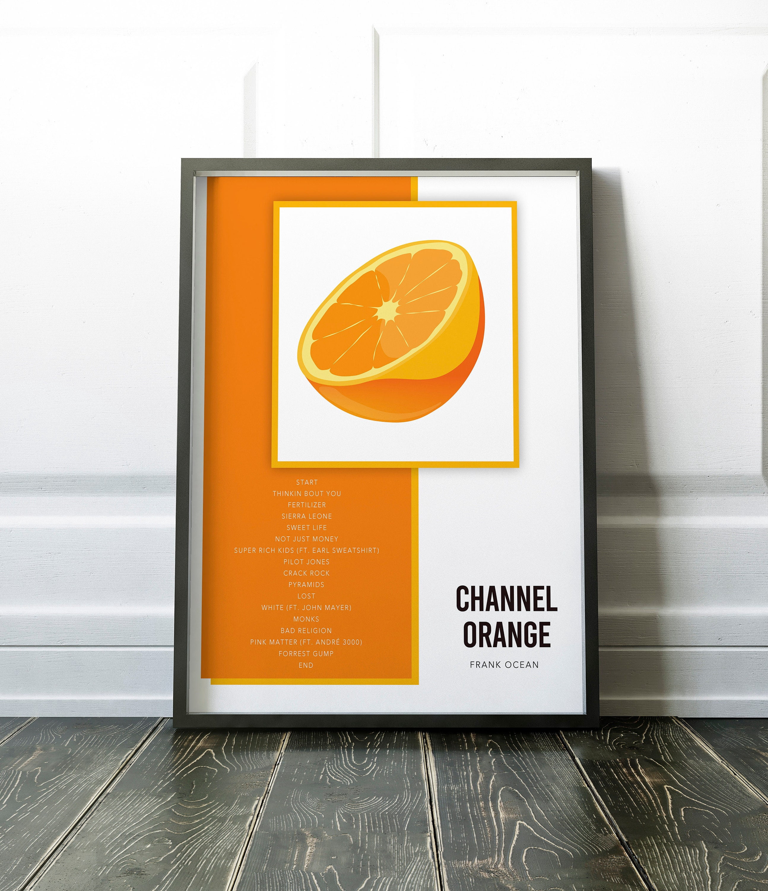 POSTER Channel Orange Tracklist Poster - Frank Ocean Album Cover Poster ...