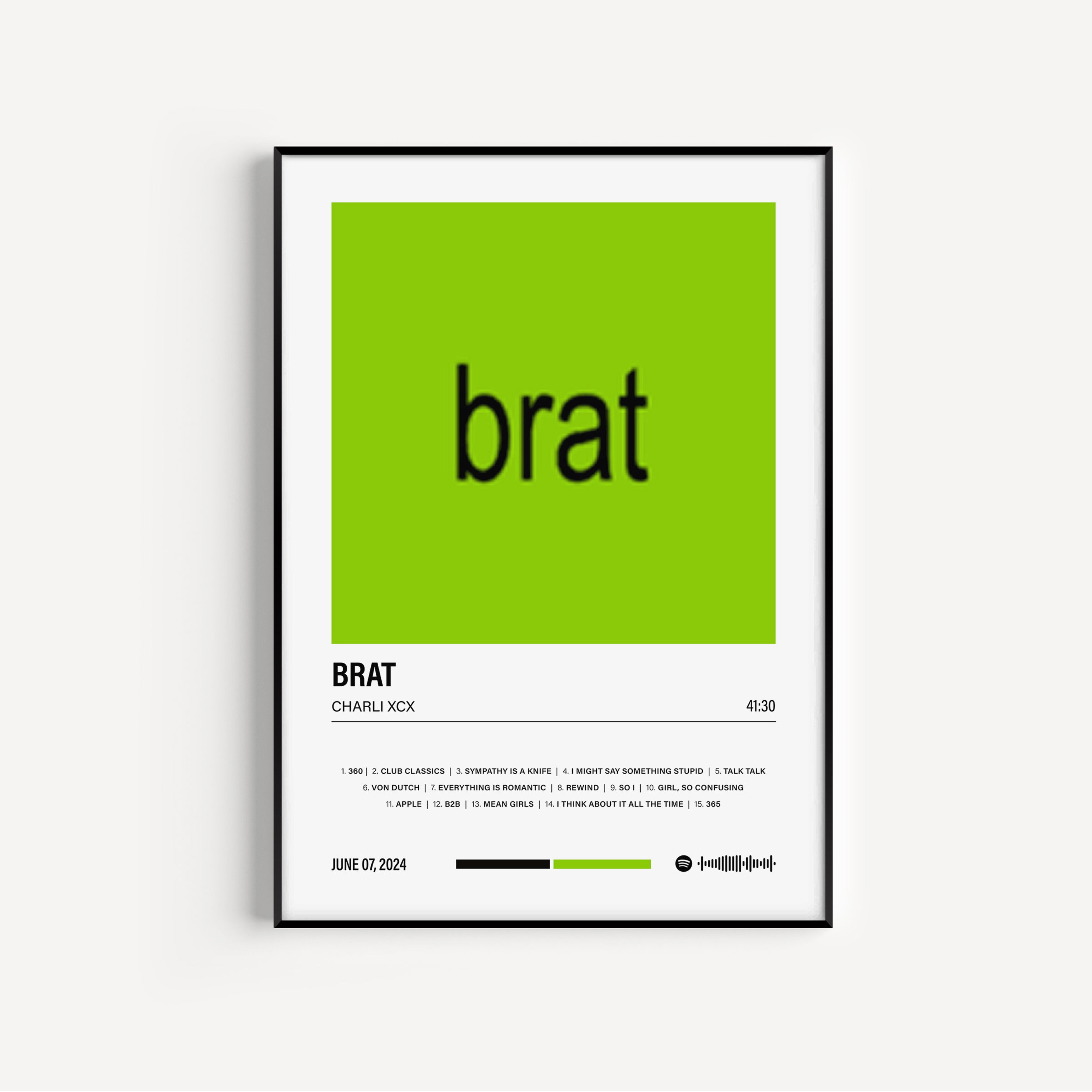 POSTER Charli Xcx | Brat | Brat Tracklist | Charli Xcx Album | Album ...