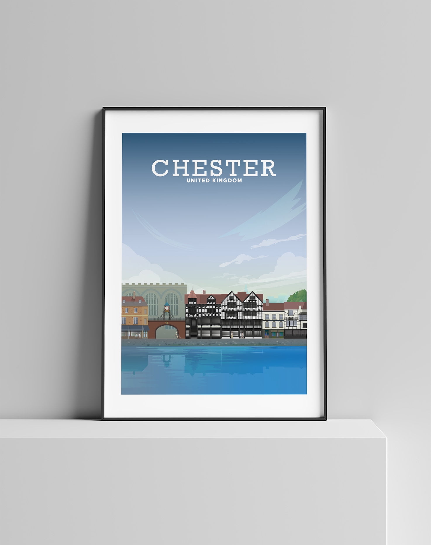 POSTER Chester Poster, Chester UK, English Travel Art-UNFRAMED ...