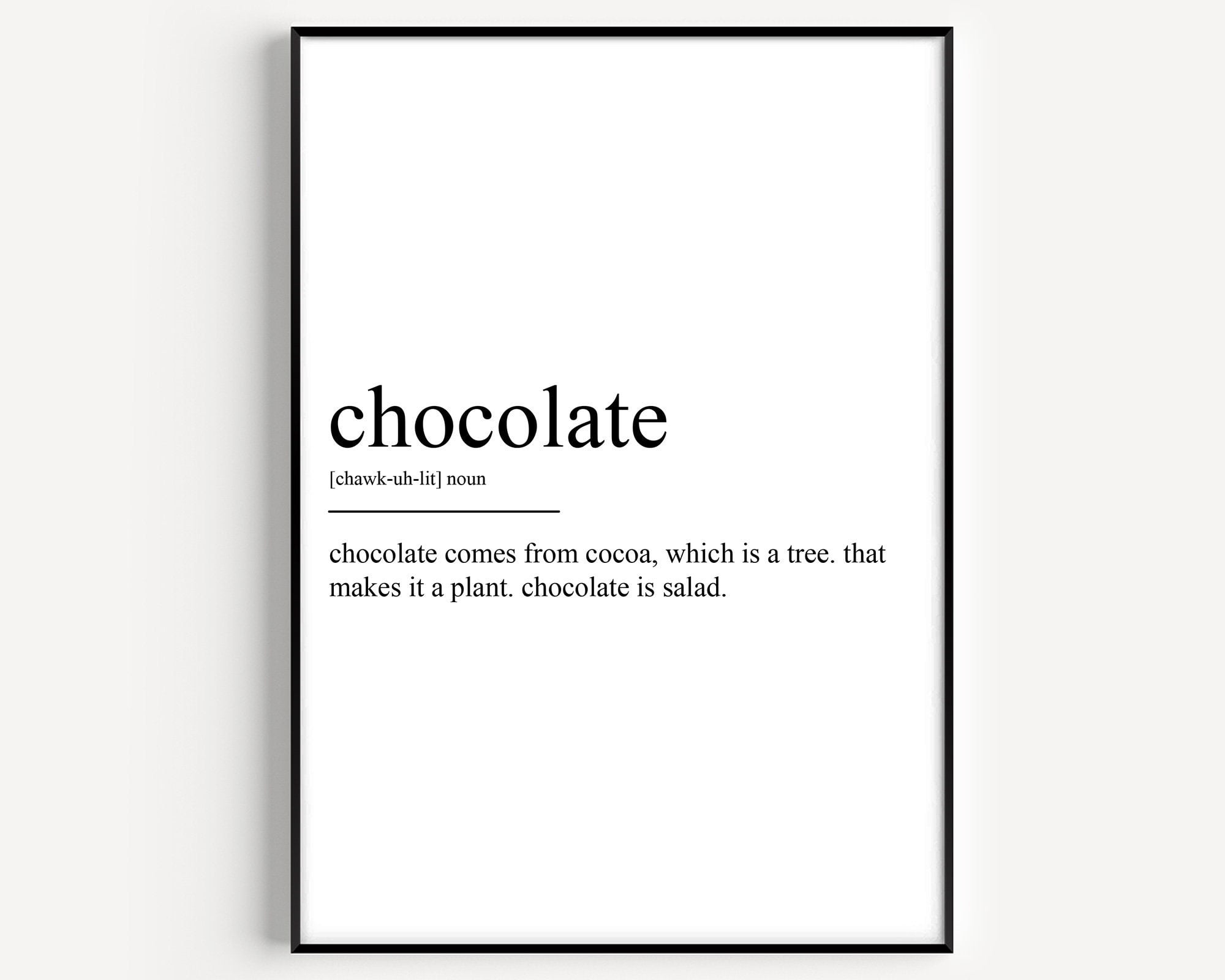 POSTER Chocolate Definition Print version 2-UNFRAMED - Walmart.com