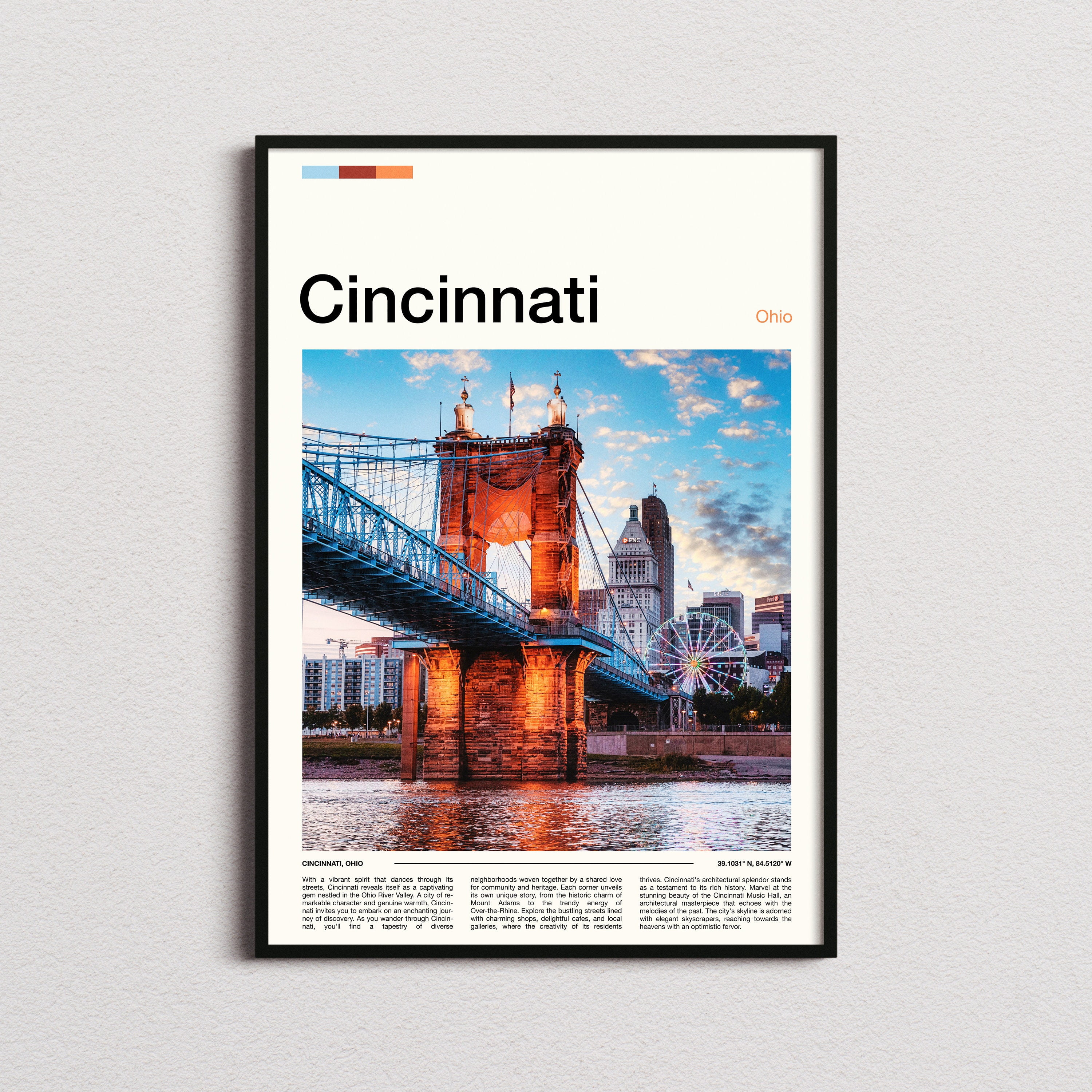 POSTER Cincinnati Print, Cincinnati Poster, Cincinnati Wall Art, Ohio ...
