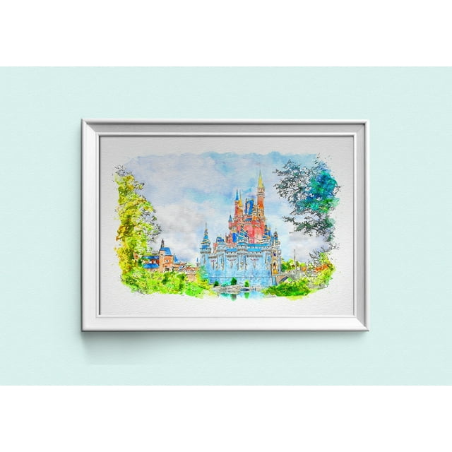 Poster Cinderella Castle Disney Watercolour Print Disney Print Magic