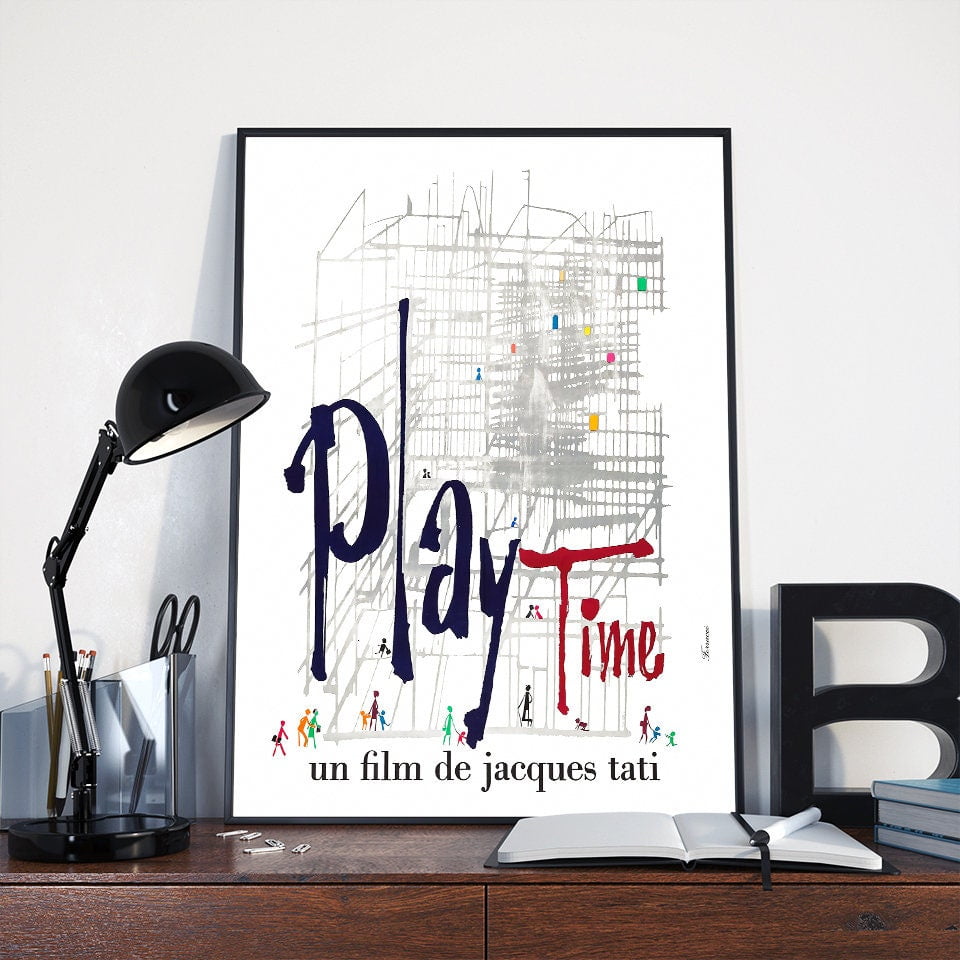 POSTER Cinema- Playtime movie poster by Jacques Tati-UNFRAMED - Walmart.com