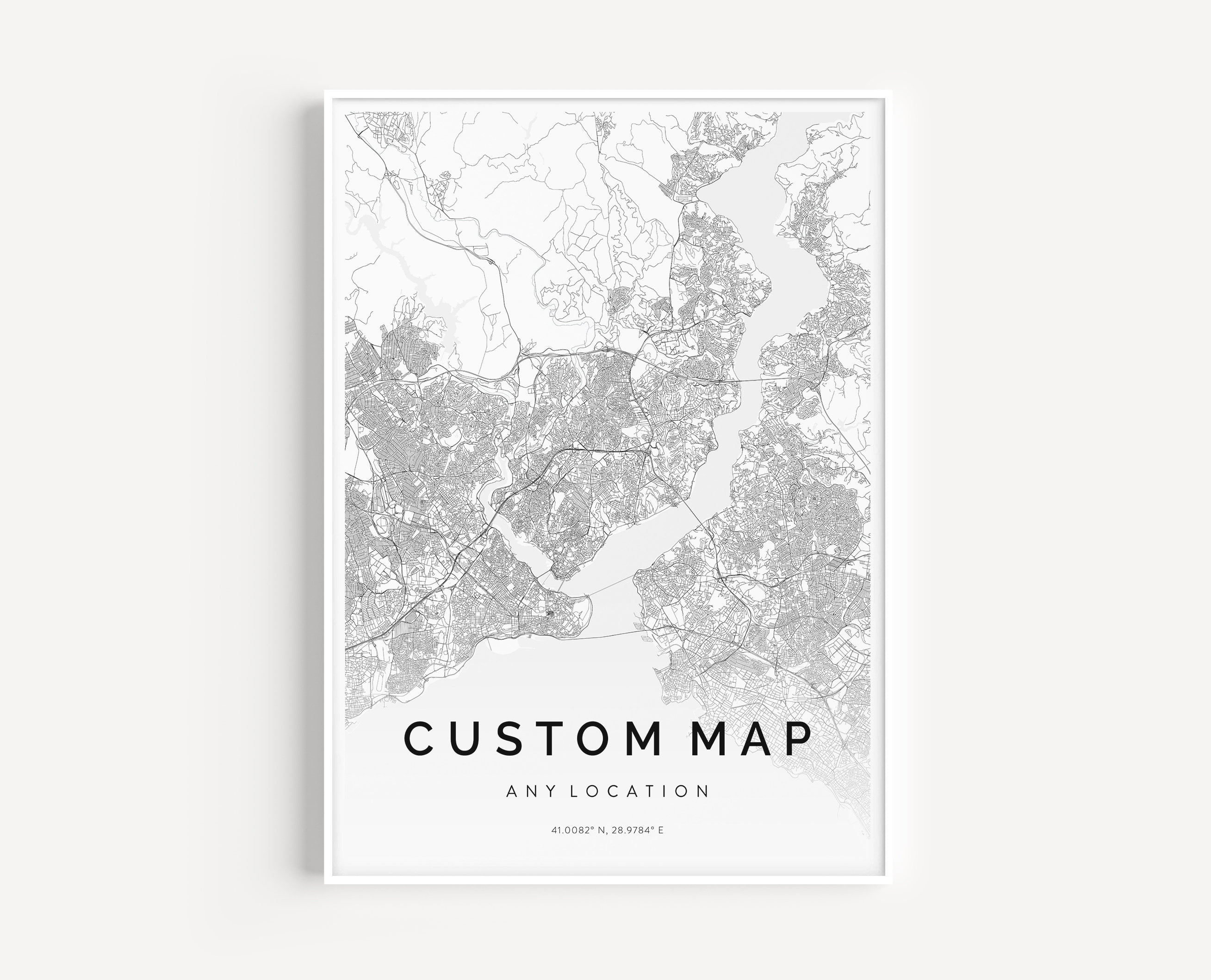 POSTER City Map Print, Any City, Minimal Map Poster, Any Location Map ...