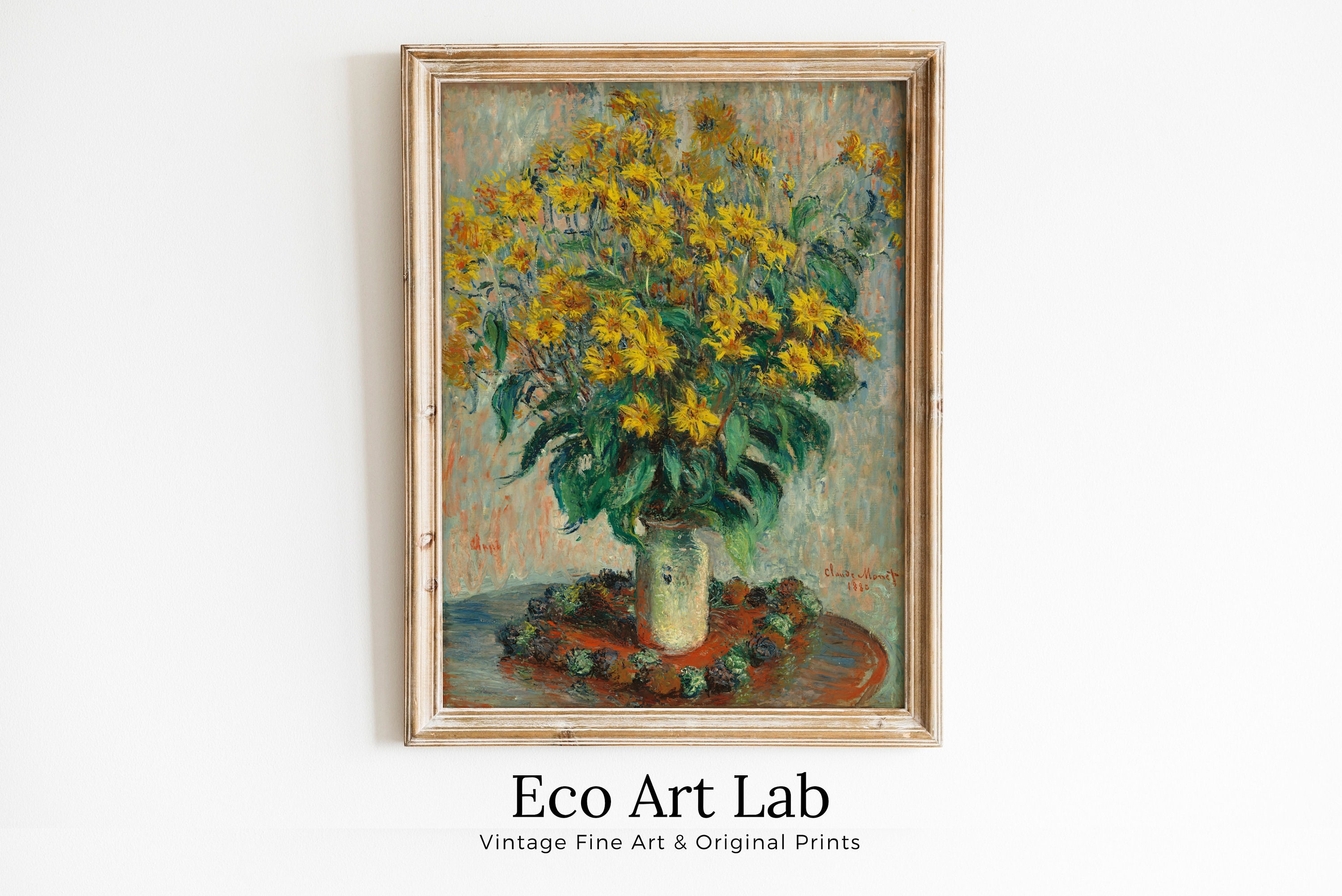 POSTER Claude Monet Jerusalem Artichoke Flowers Still Life Painting ...