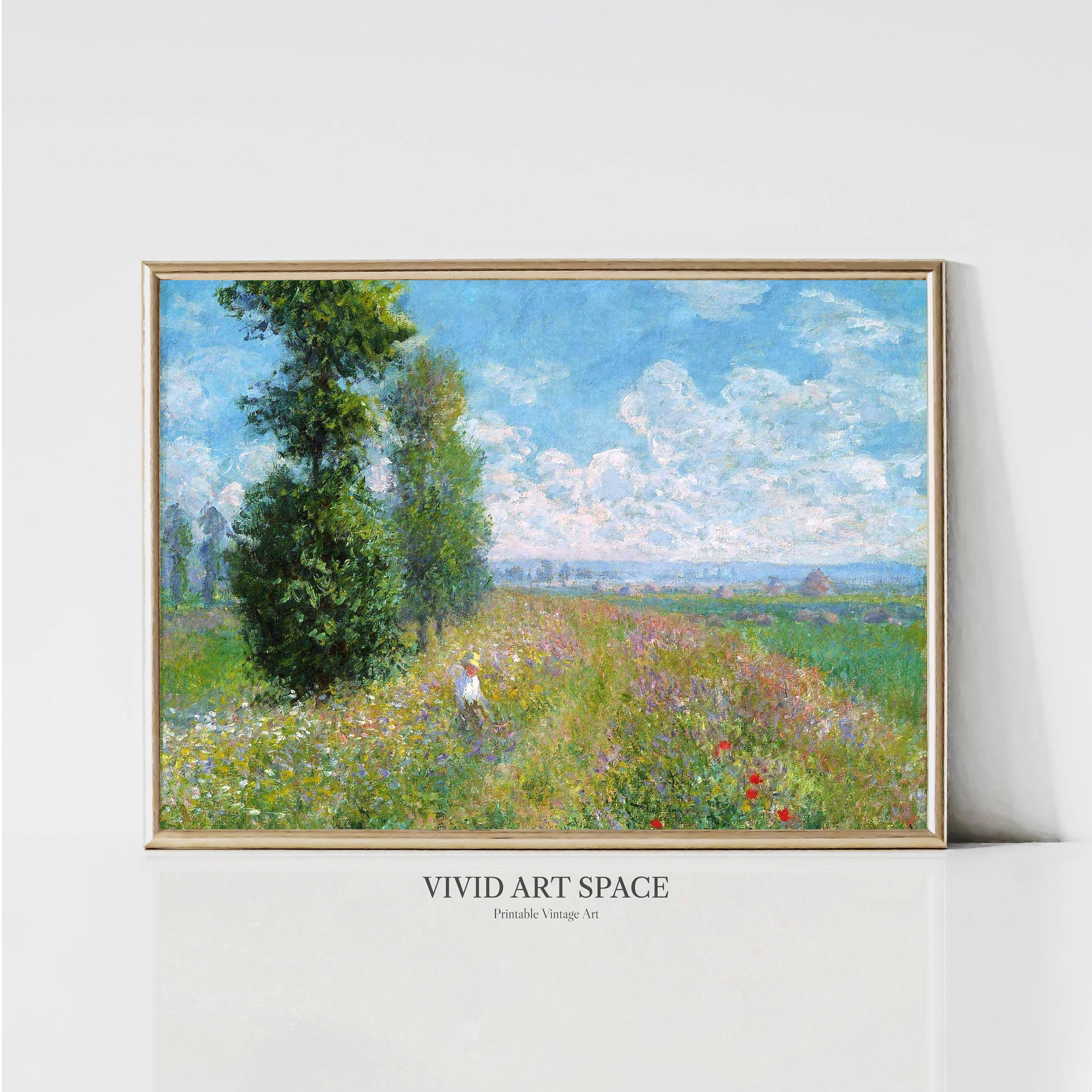 POSTER Claude Monet Meadow with Poplars | Impressionist Landscape ...