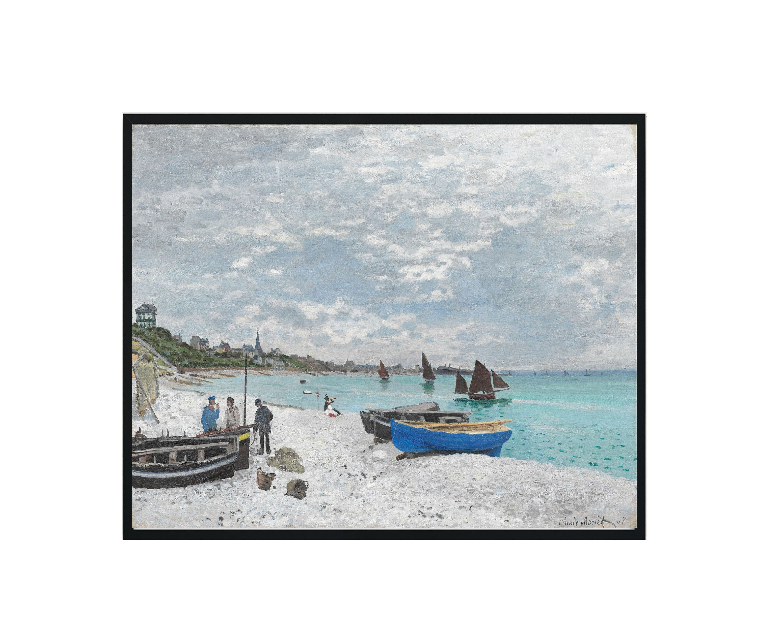 POSTER Claude Monet Poster Art Print - The Beach at Sainte-Adresse (1867) - Vintage Gallery Wall ...
