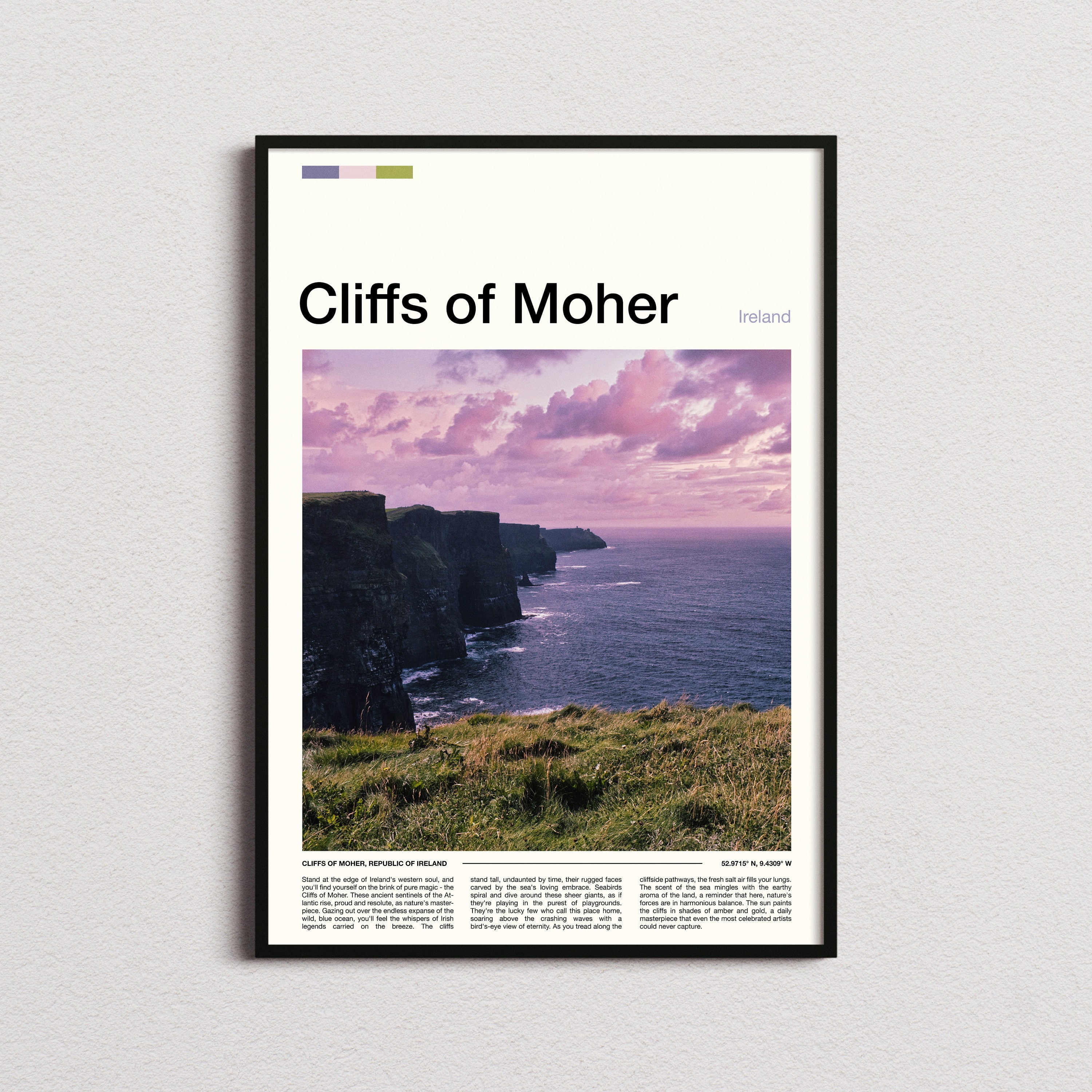 POSTER Cliffs of Moher Print, Cliffs of Moher Poster, Cliffs of Moher ...