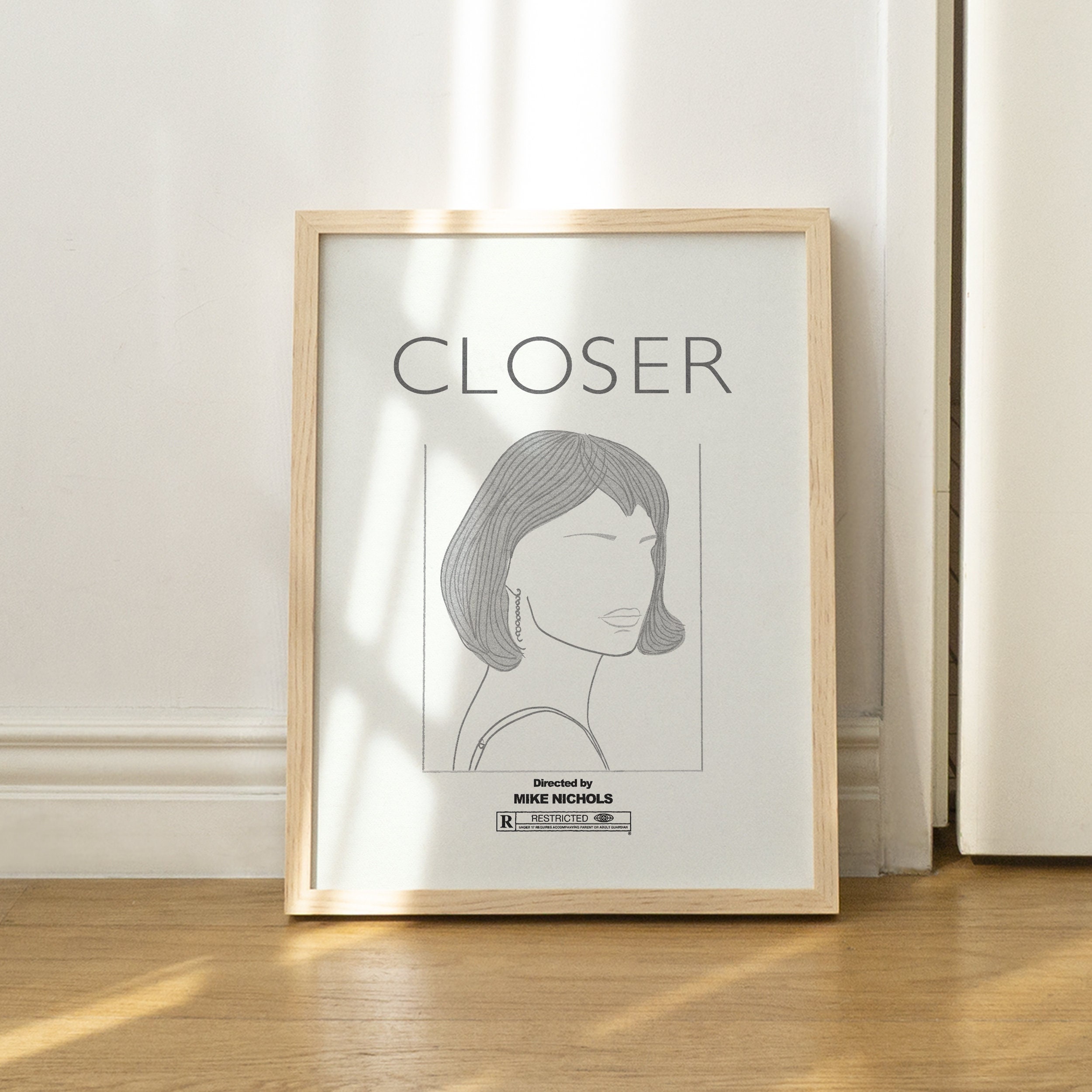 POSTER Closer | Mike Nichols | Movie Poster | Black and White Wall Art ...