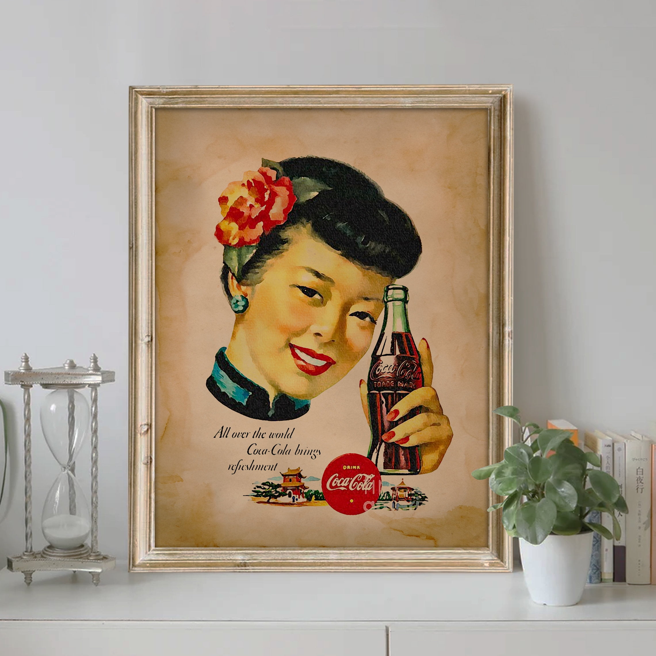 POSTER Coca Cola Woman Vintage Art Print, Coca Cola Wall Decor, Coca ...