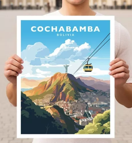 POSTER Cochabamba Bolivia Travel Wall Art Print UNFRAMED, 12x18 ...
