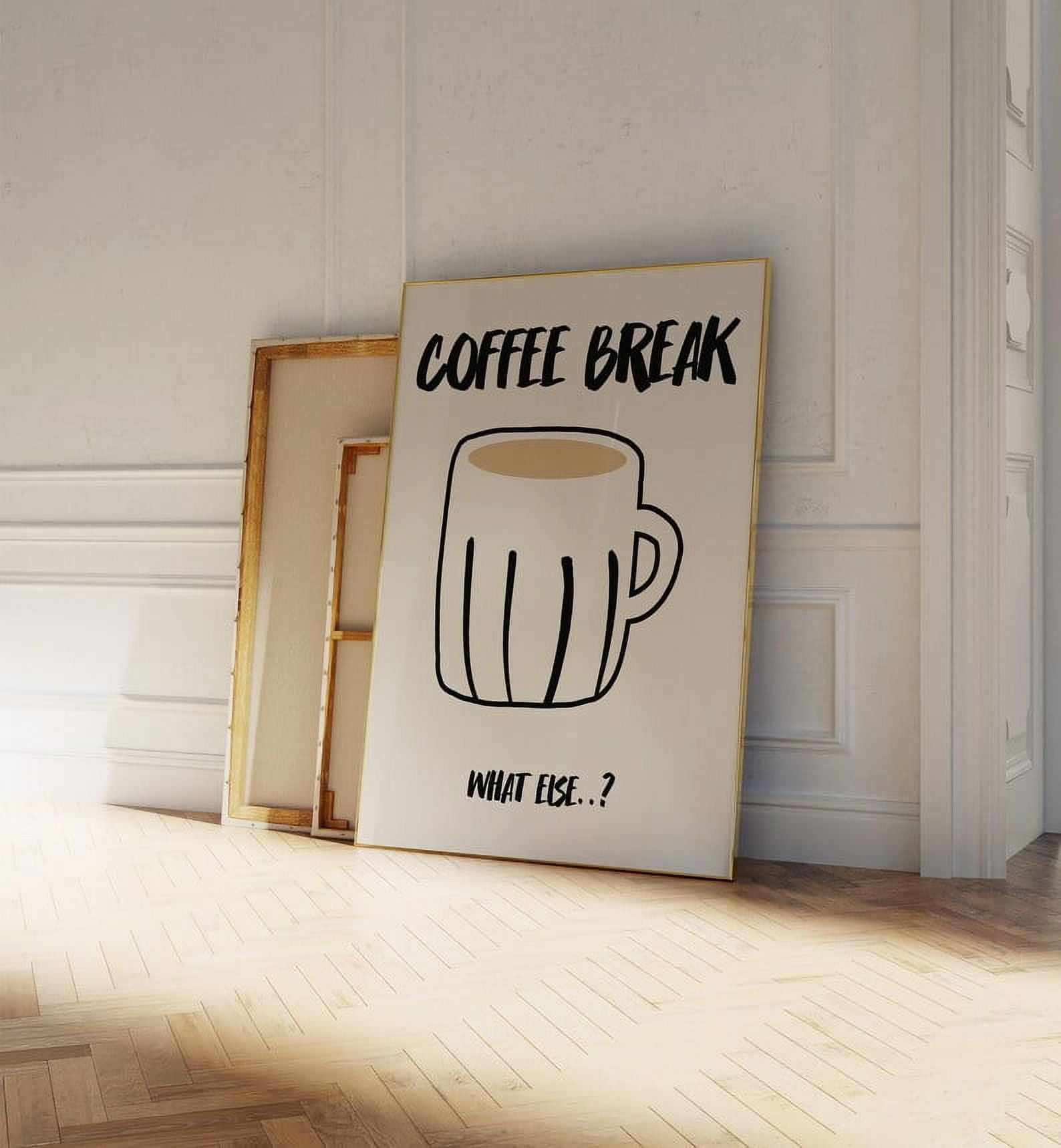POSTER Coffee Break Print Black and White Wall Art Retro Typography Art ...