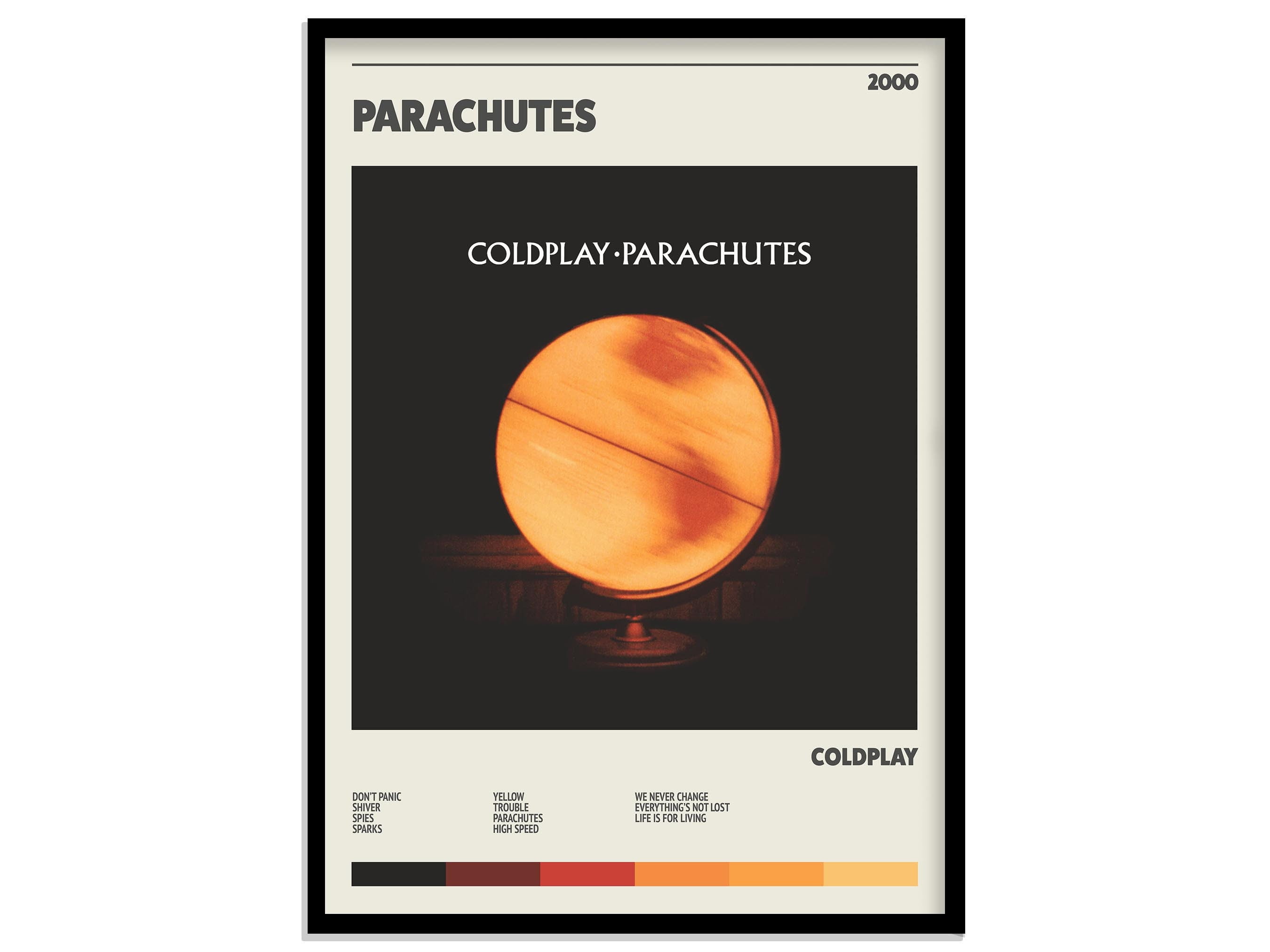 POSTER Coldplay - Parachutes - Retro Music Album Poster Print -UNFRAMED ...