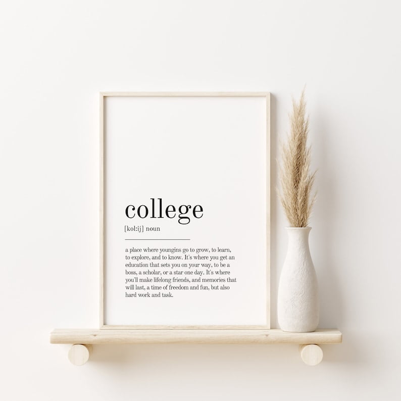 POSTER College Definition Print, College Wall Prints, Quote Print ...