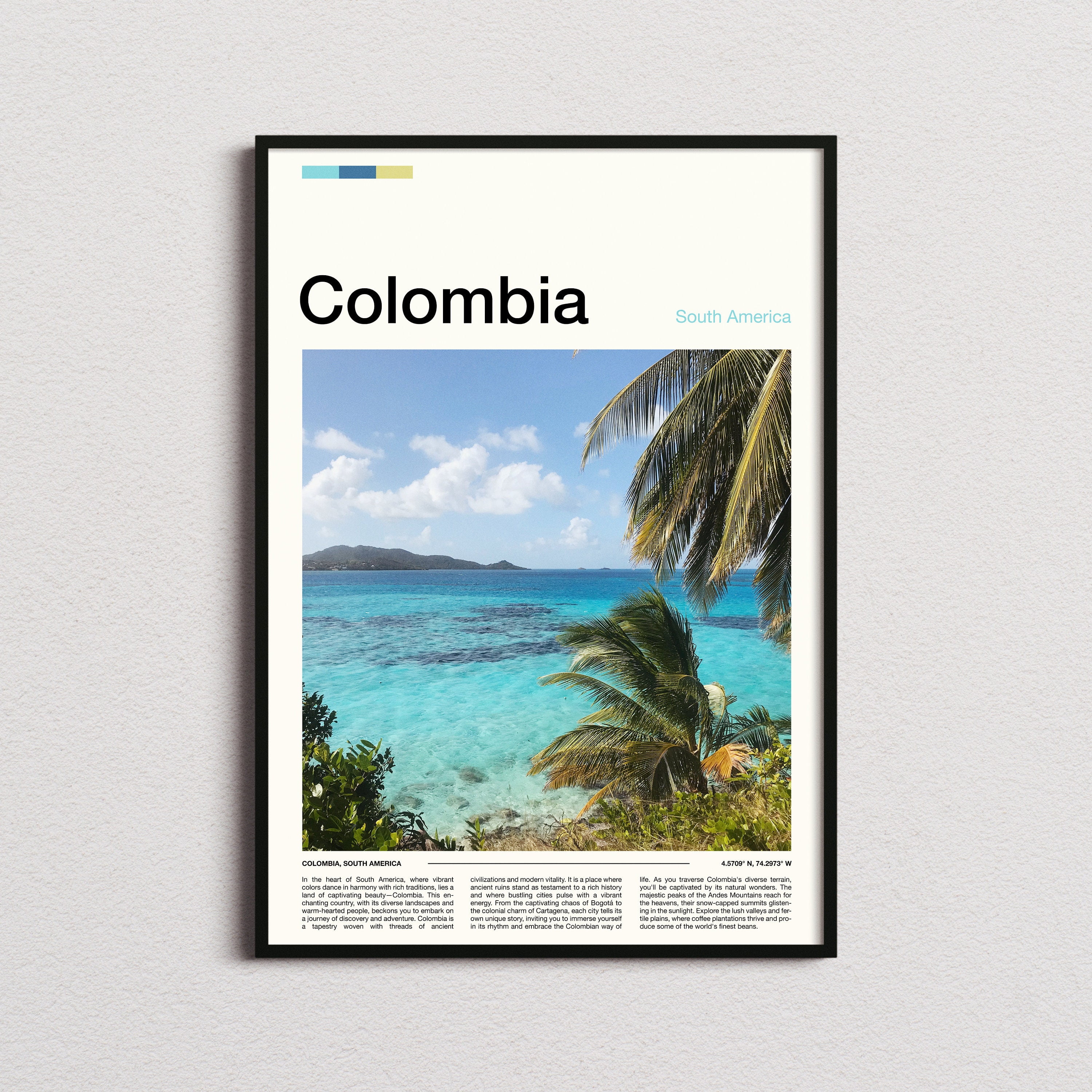 POSTER Colombia Print, Colombia Poster, Colombia Wall Art, Colombia Art ...