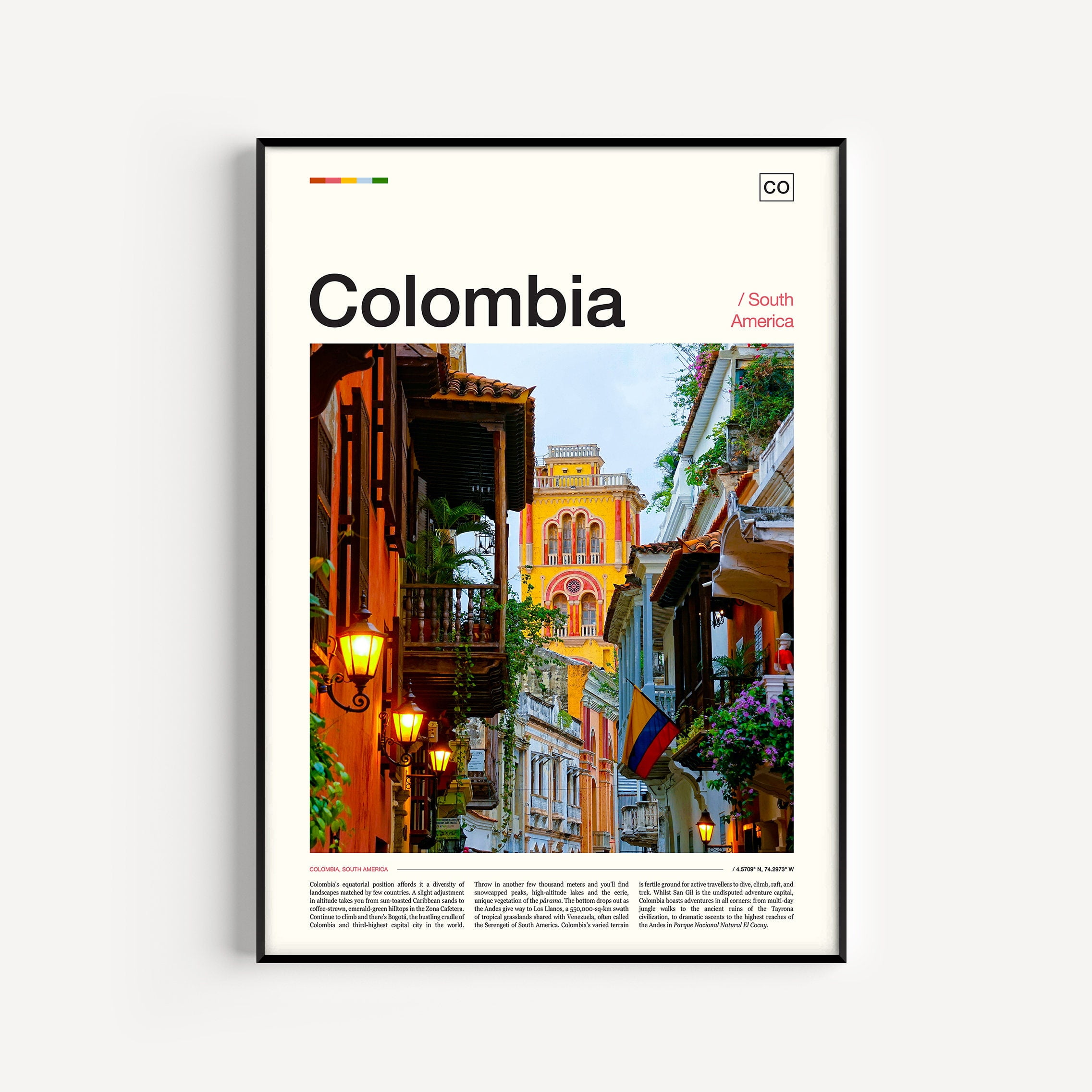 POSTER Colombia Print, Colombia Wall Art, Colombia Poster, Colombia ...