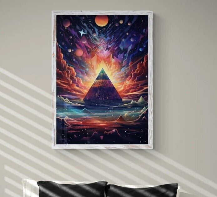 POSTER Colorful Pyramid Print Instant , Ancient Egyptian-8x12-UNFRAMED ...