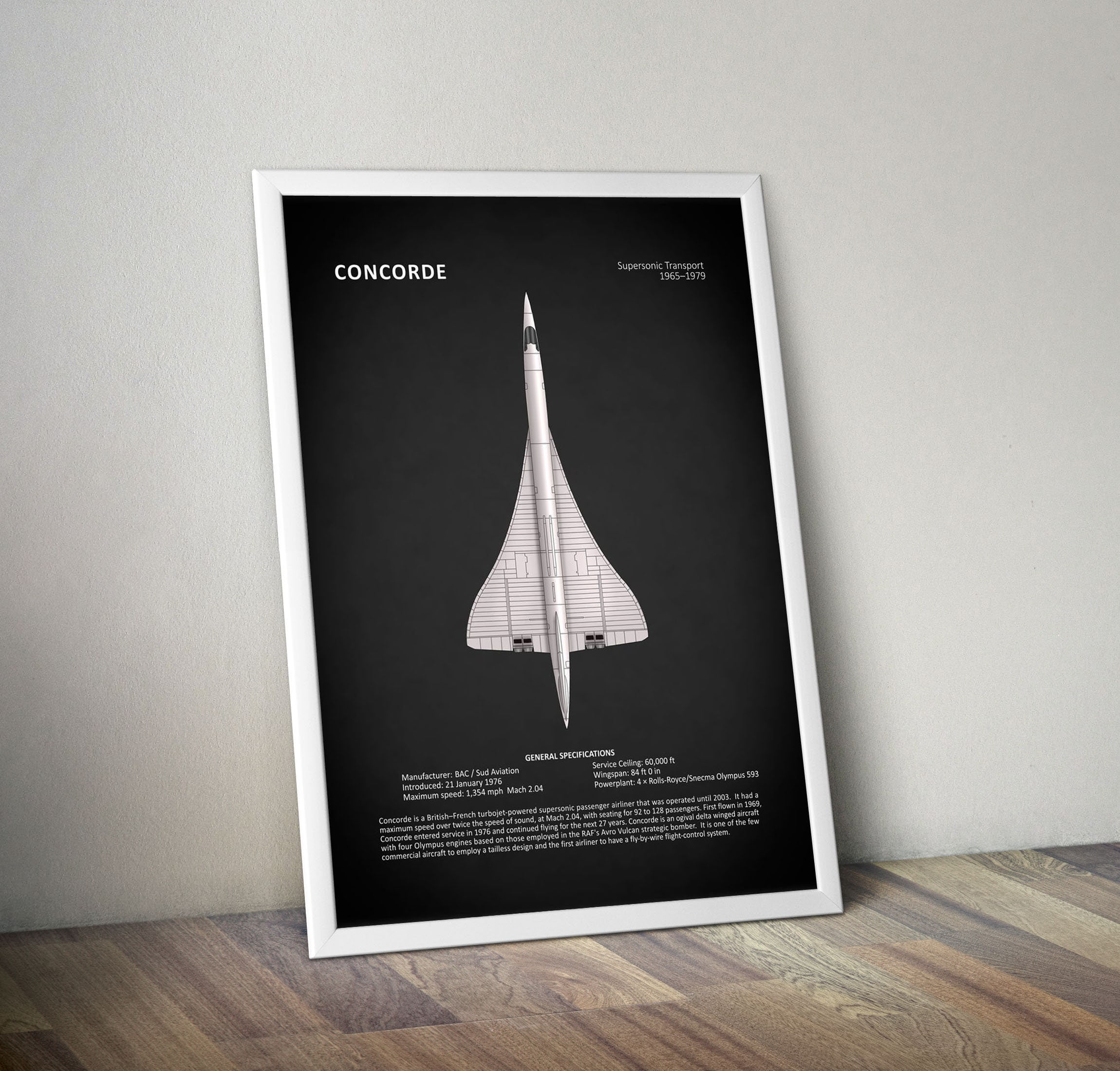 POSTER Concorde Supersonic Transport Aircraft Poster Aviation Art ...