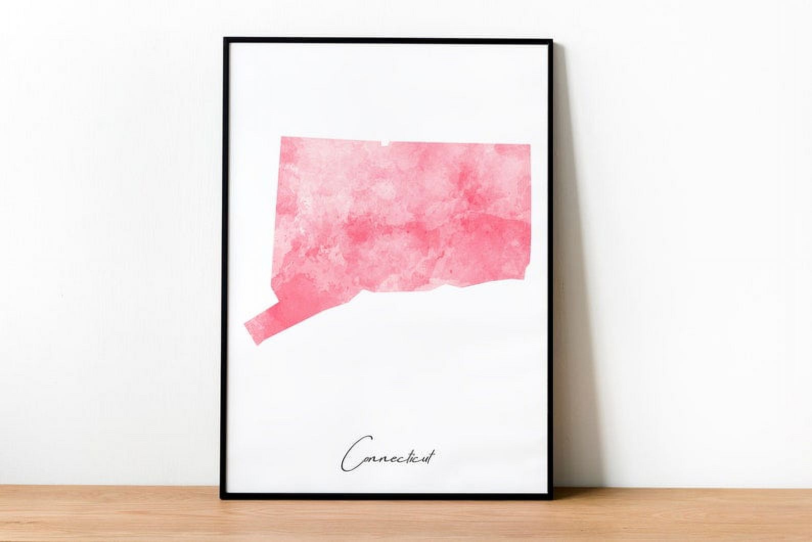 POSTER Connecticut Watercolor Map Art - CT Watercolor State Print ...