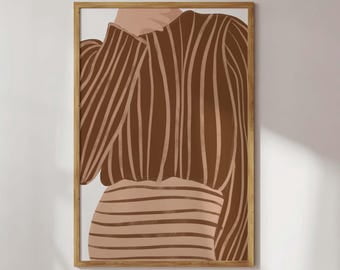 POSTER Contemporary art portrait poster woman. Mid Century. Great wall ...