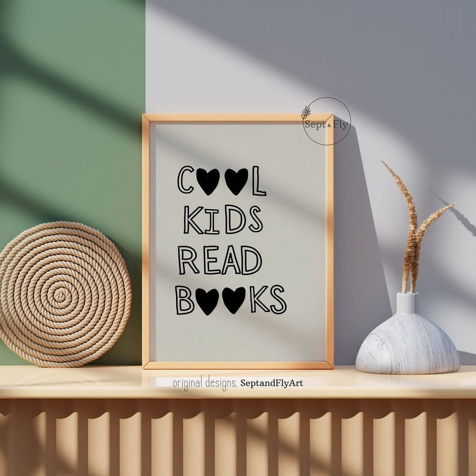 POSTER Cool Kids Read Books Print Kids Reading Book Playroom Wall Decor ...