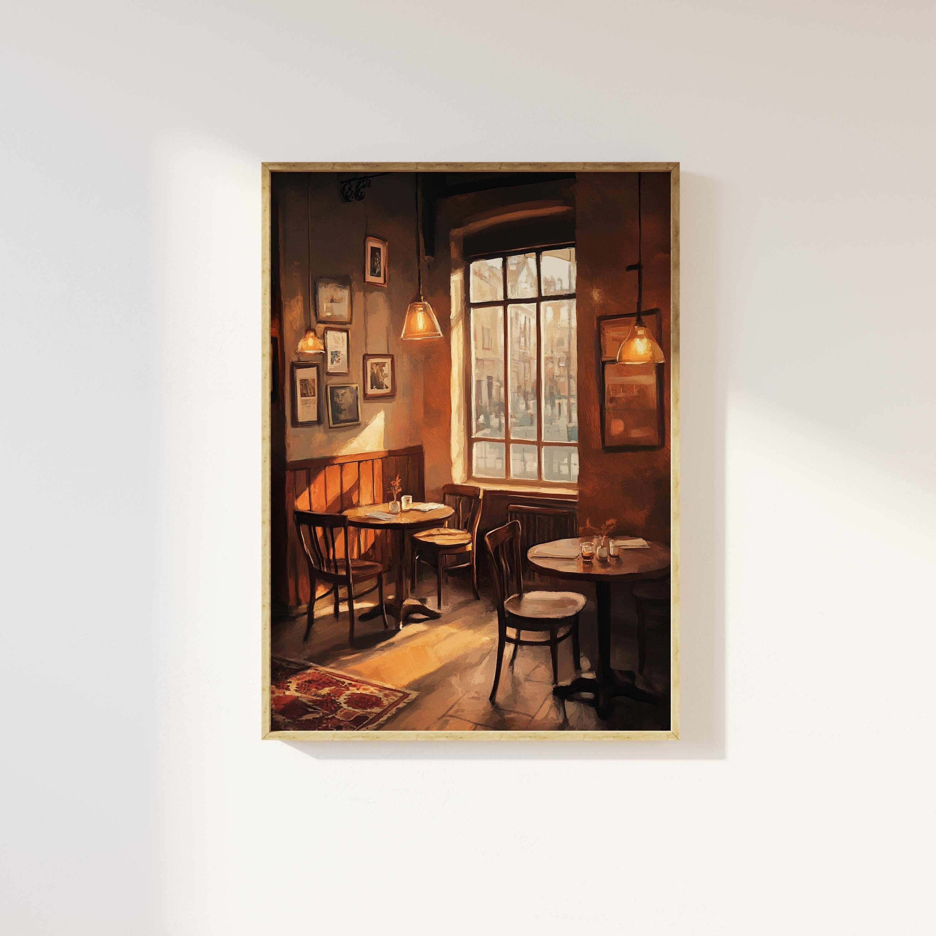 POSTER Cosy coffee shop art print | cosy warm traditional coffee shop ...