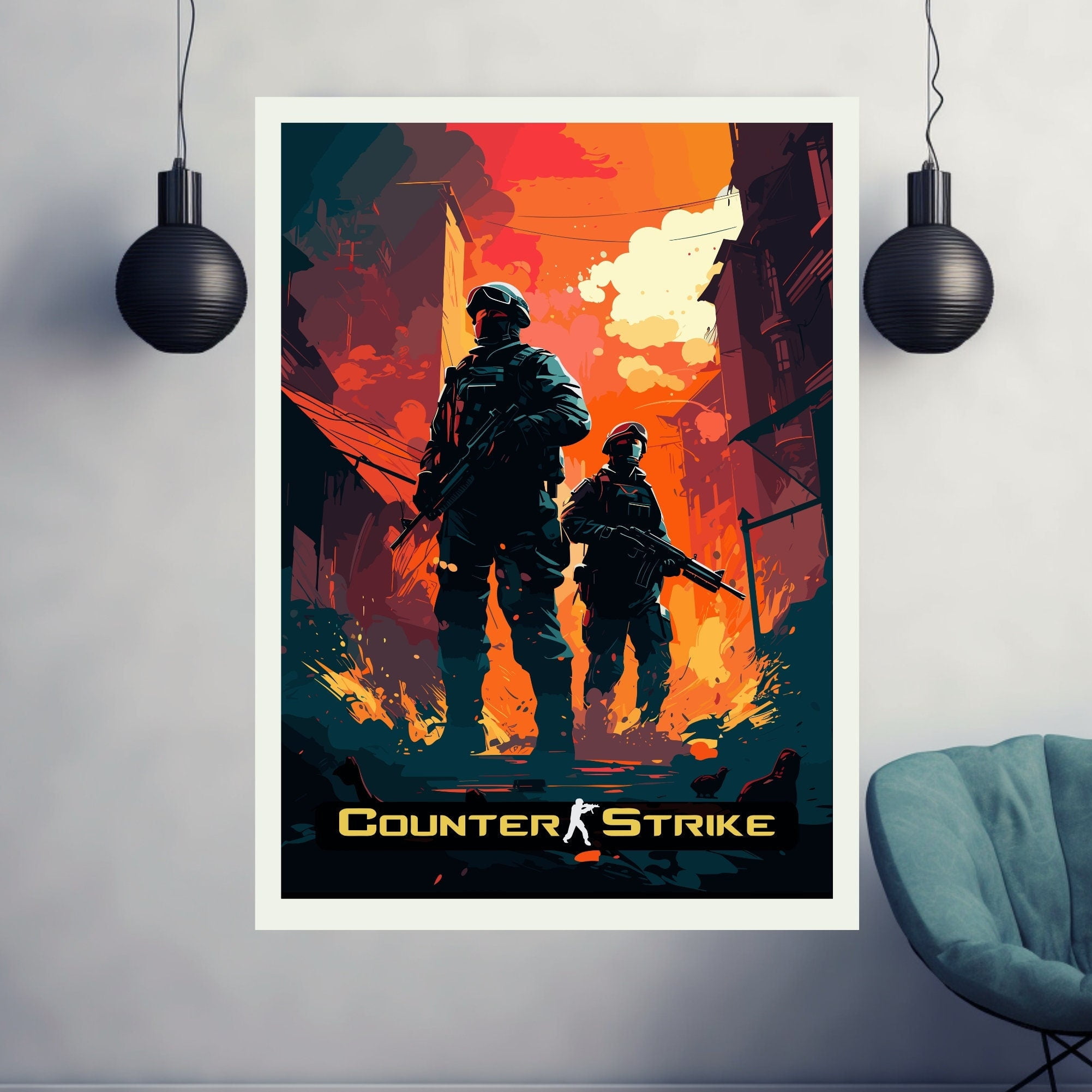 POSTER Counter Strike Poster, Gaming Room Poster, Minimalist, Gaming ...