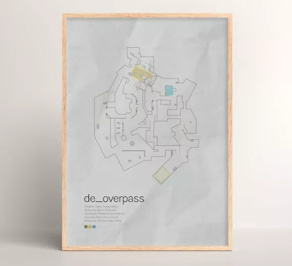 POSTER Counter-Strike x Overpass Map Poster [ Game Wall Art | Poster ...