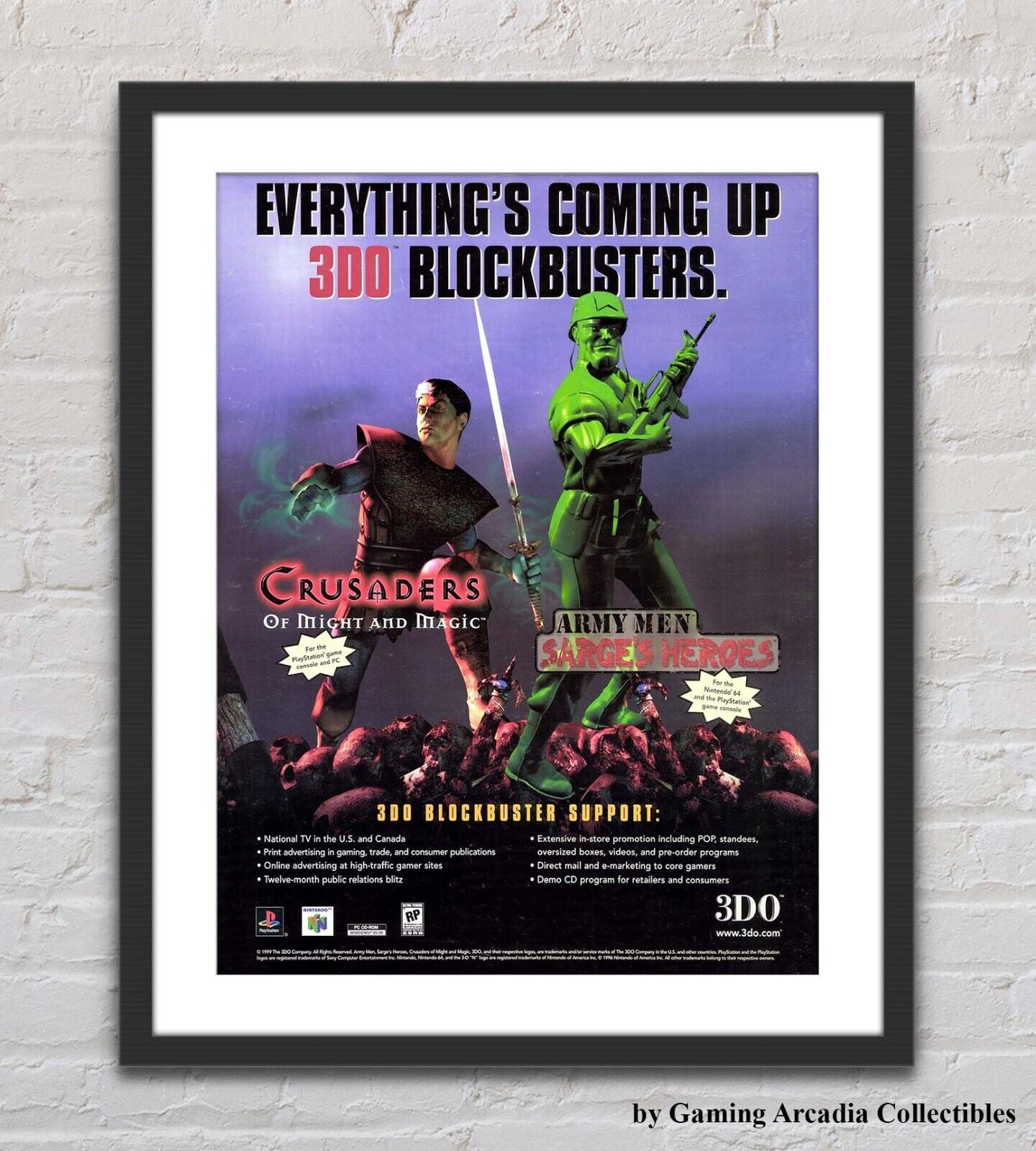 POSTER Crusaders Of Might and Magic PS1 Army Men N64 3DO Glossy Promo ...