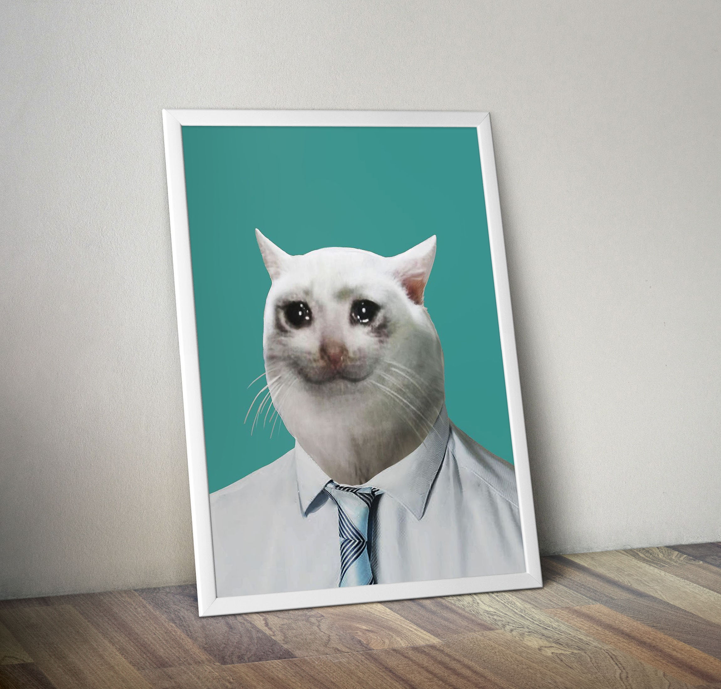 POSTER Crying Cat Meme Poster Funny Memes Funny Present Meme Poster ...