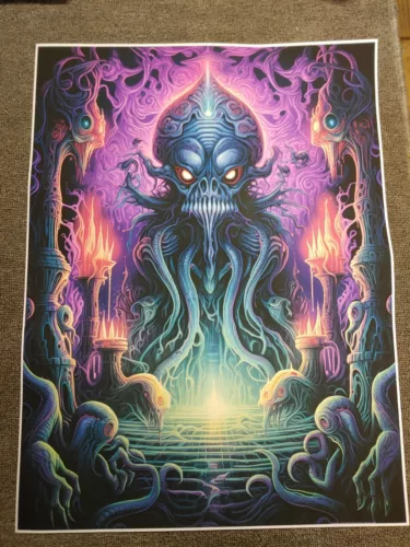 POSTER Cthulhu Trippy Psychedelic Poster UNFRAMED, 24x36 - Walmart.com