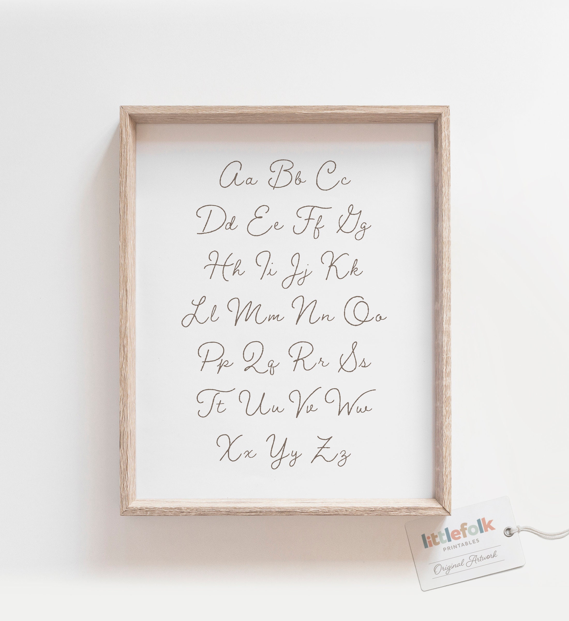 POSTER Cursive Alphabet Poster, ABC Handwriting Print, Educational Wall ...