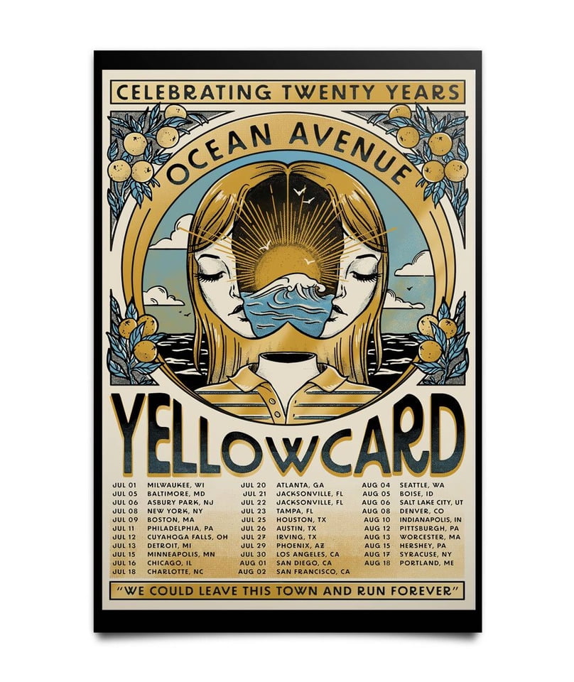 POSTER Custom Yellowcard Celebrating 20 Years Of Ocean Avenue And More ...
