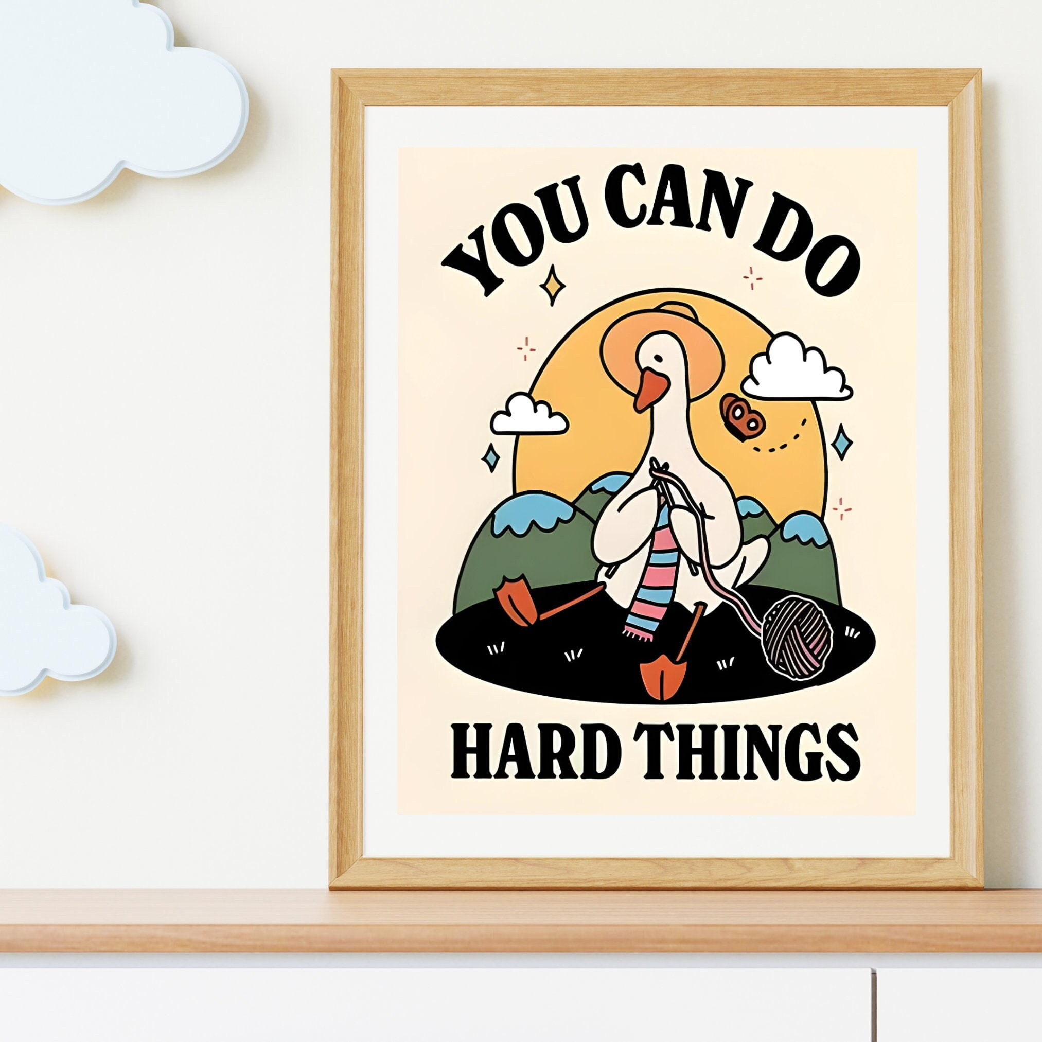 POSTER Cute Goose Wall Print, Motivation Quote, Cottagecore ClassRoom ...