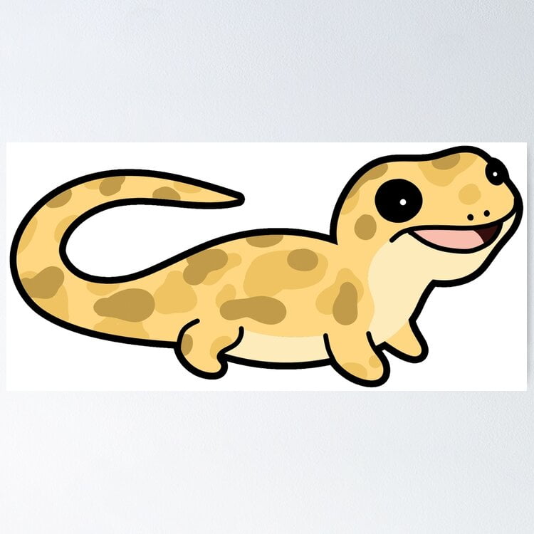 POSTER Cute Kawaii Leopard Gecko POSTER UNFRAMED, 8x12 - Walmart.com