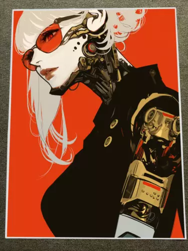 POSTER Cyberpunk Art Print - Futuristic Female Cyborg - Poster UNFRAMED ...