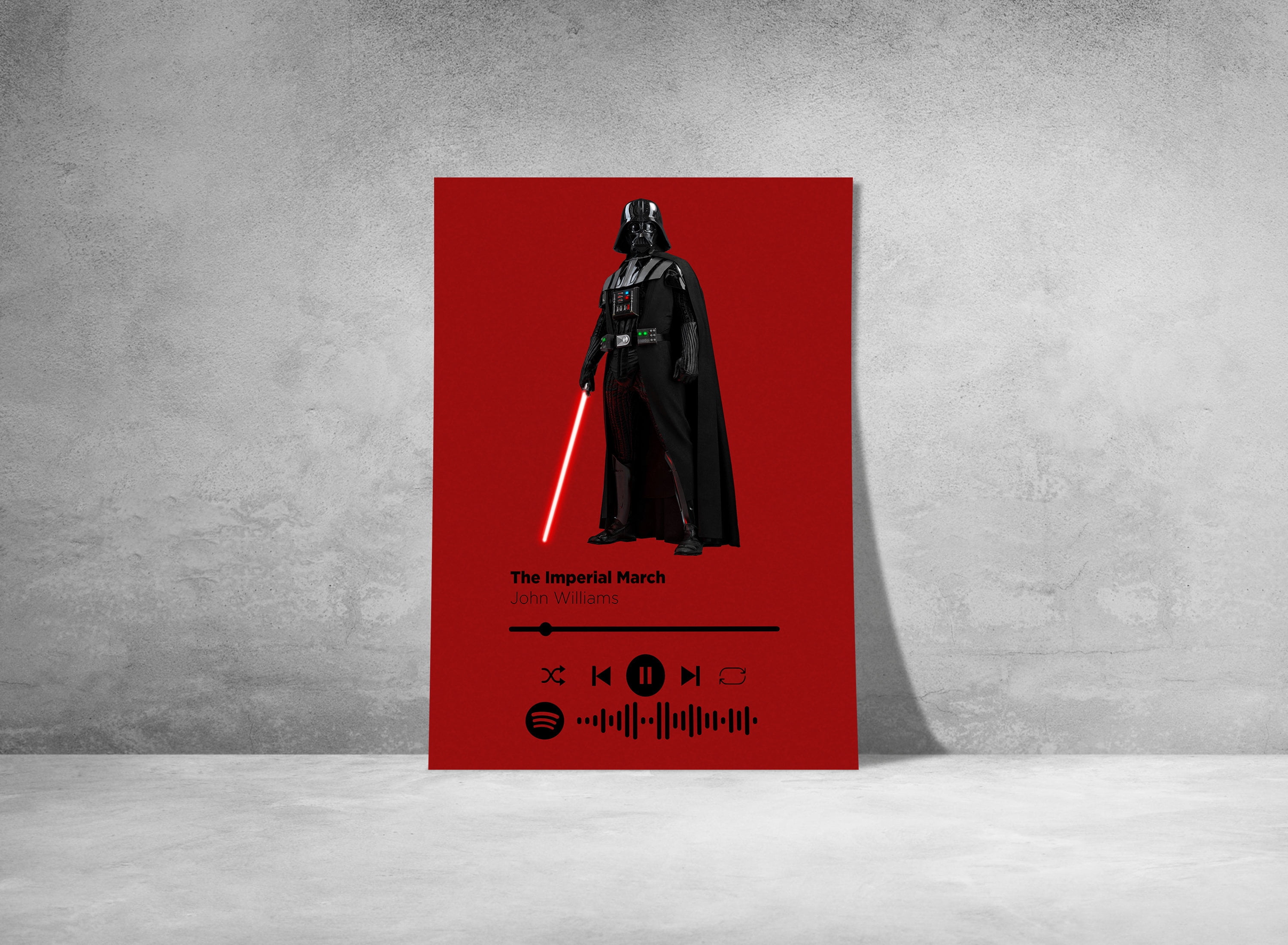POSTER DARTH VADER POSTER - Spotify Code Poster - Star Wars Poster ...
