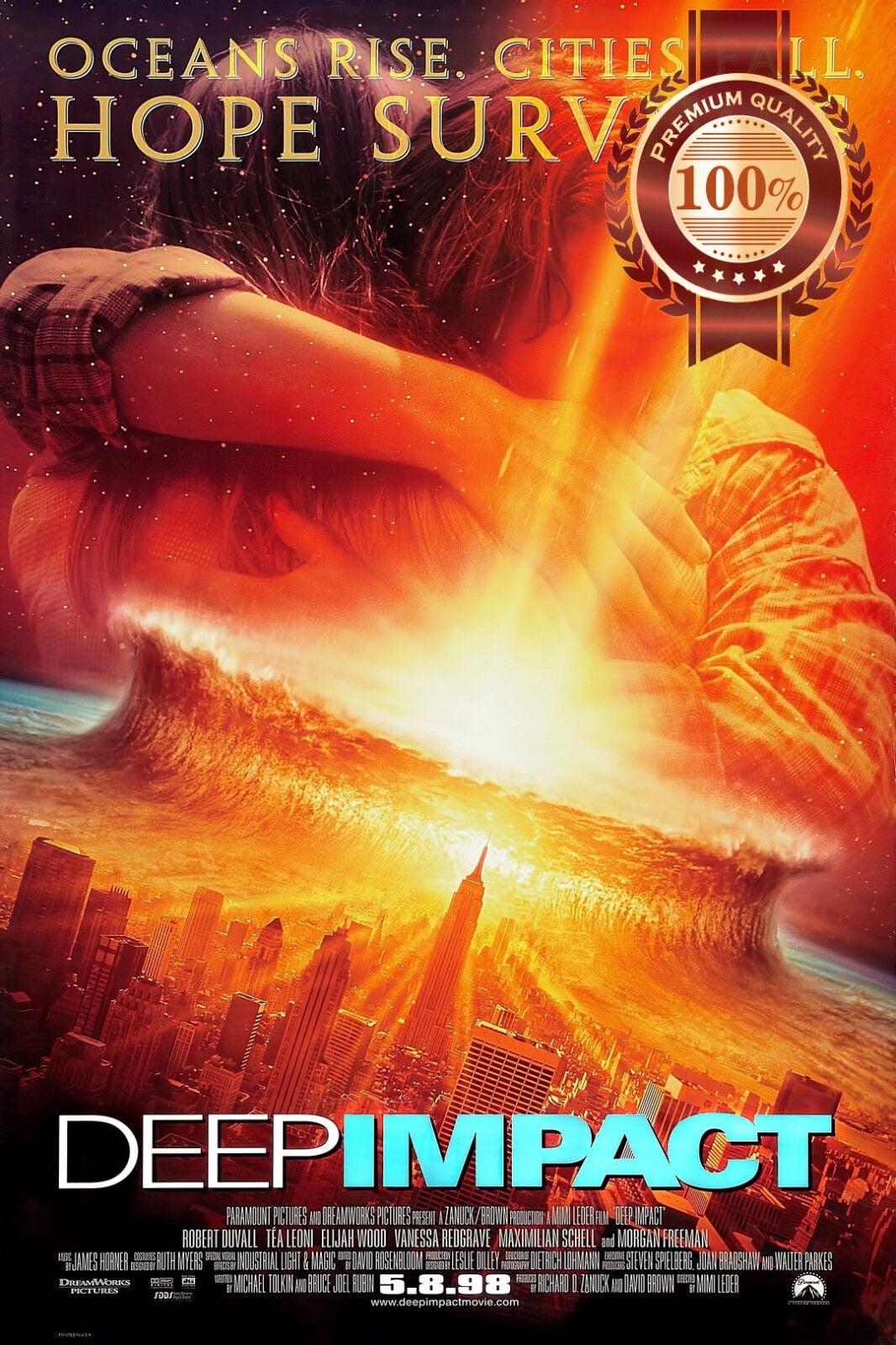 POSTER DEEP IMPACT MOVIE 1998 90s FILM ORIGINAL CINEMA ART PRINT ...