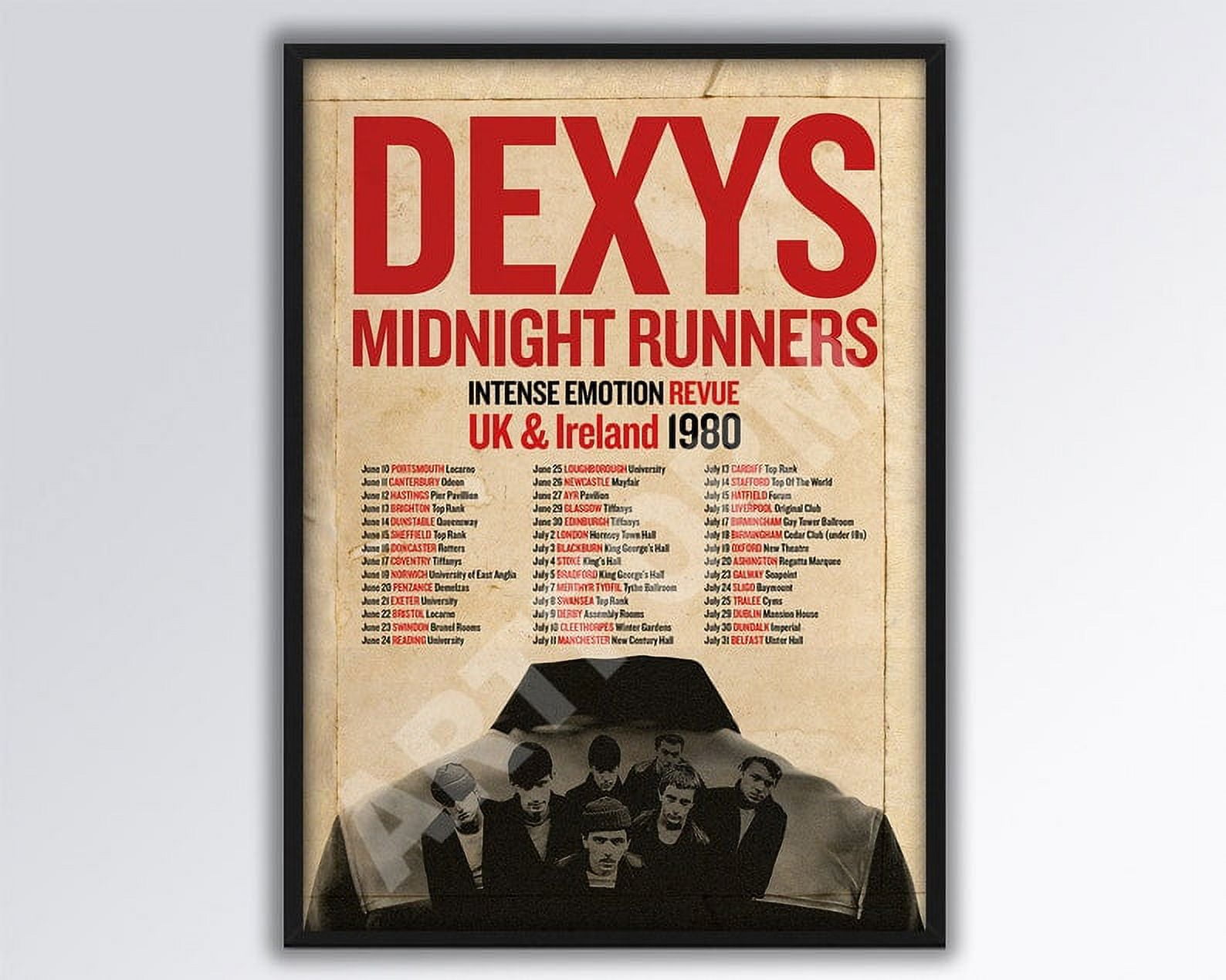 POSTER DEXYS MIDNIGHT RUNNERS Reimagined 1980 Tour poster.-UNFRAMED ...