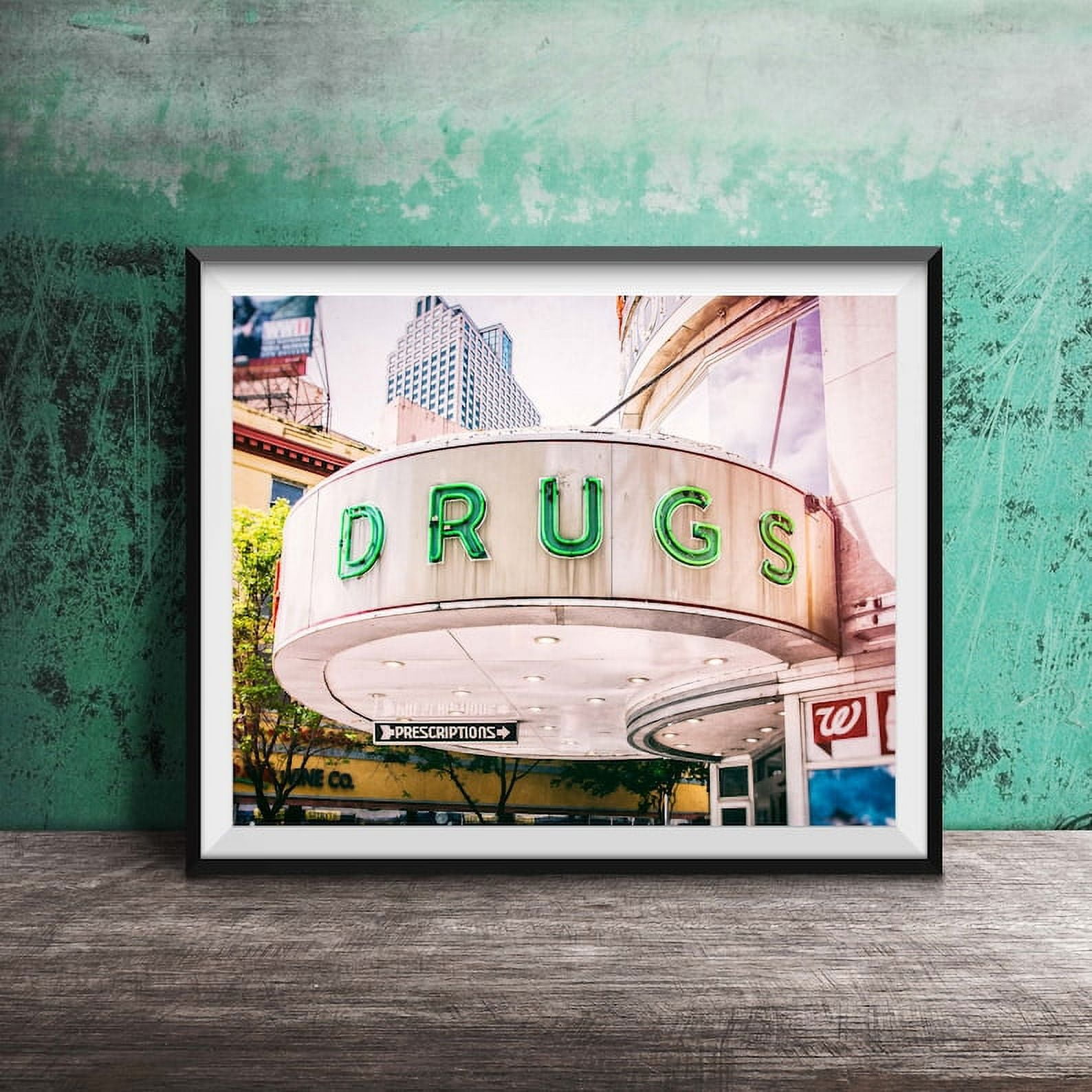 POSTER DRUGS - WALGREENS Neon Sign - Bathroom Pharmacy Sign Photography ...
