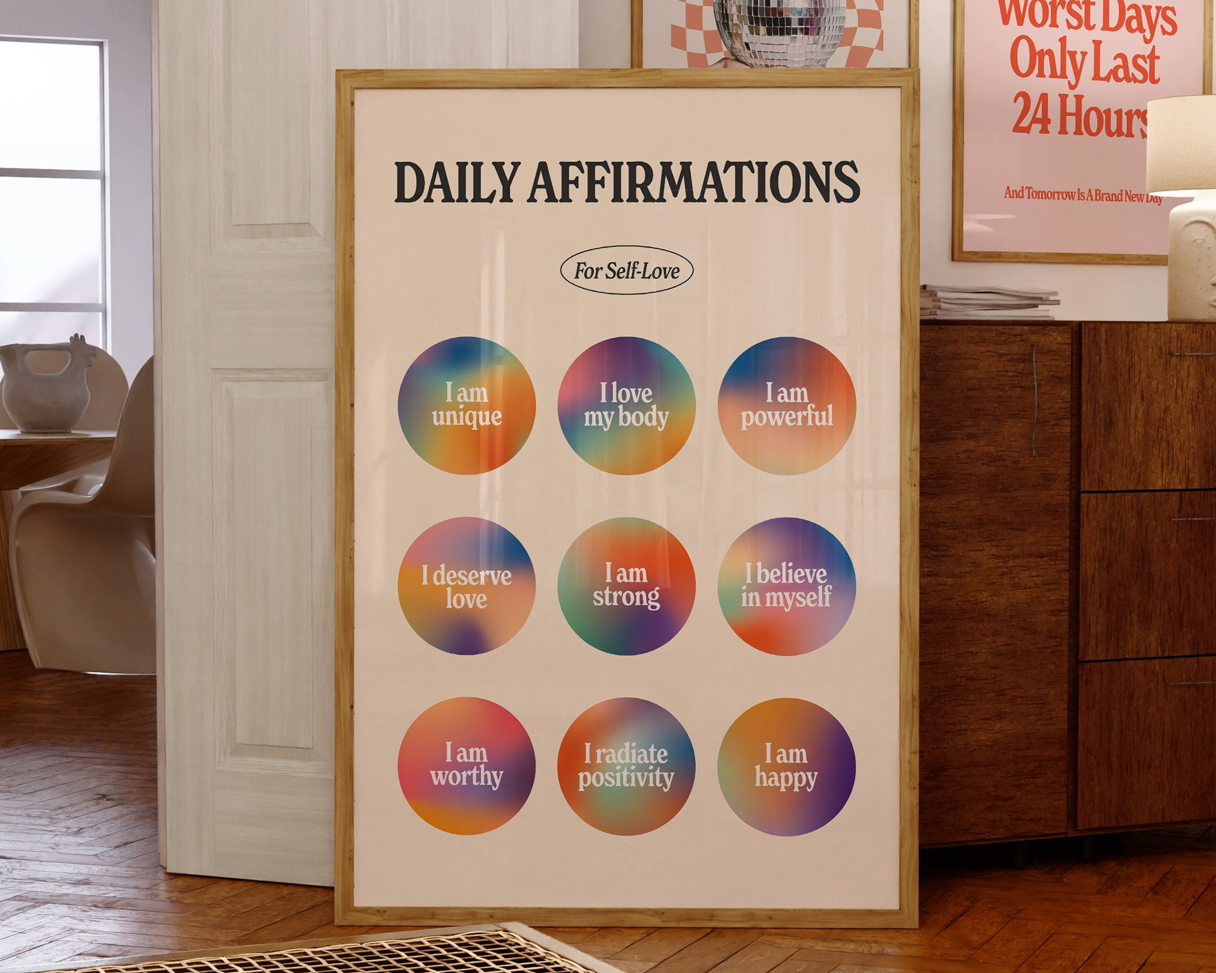 POSTER Daily Affirmations Print, Trendy Wall Art, Print, Positive ...